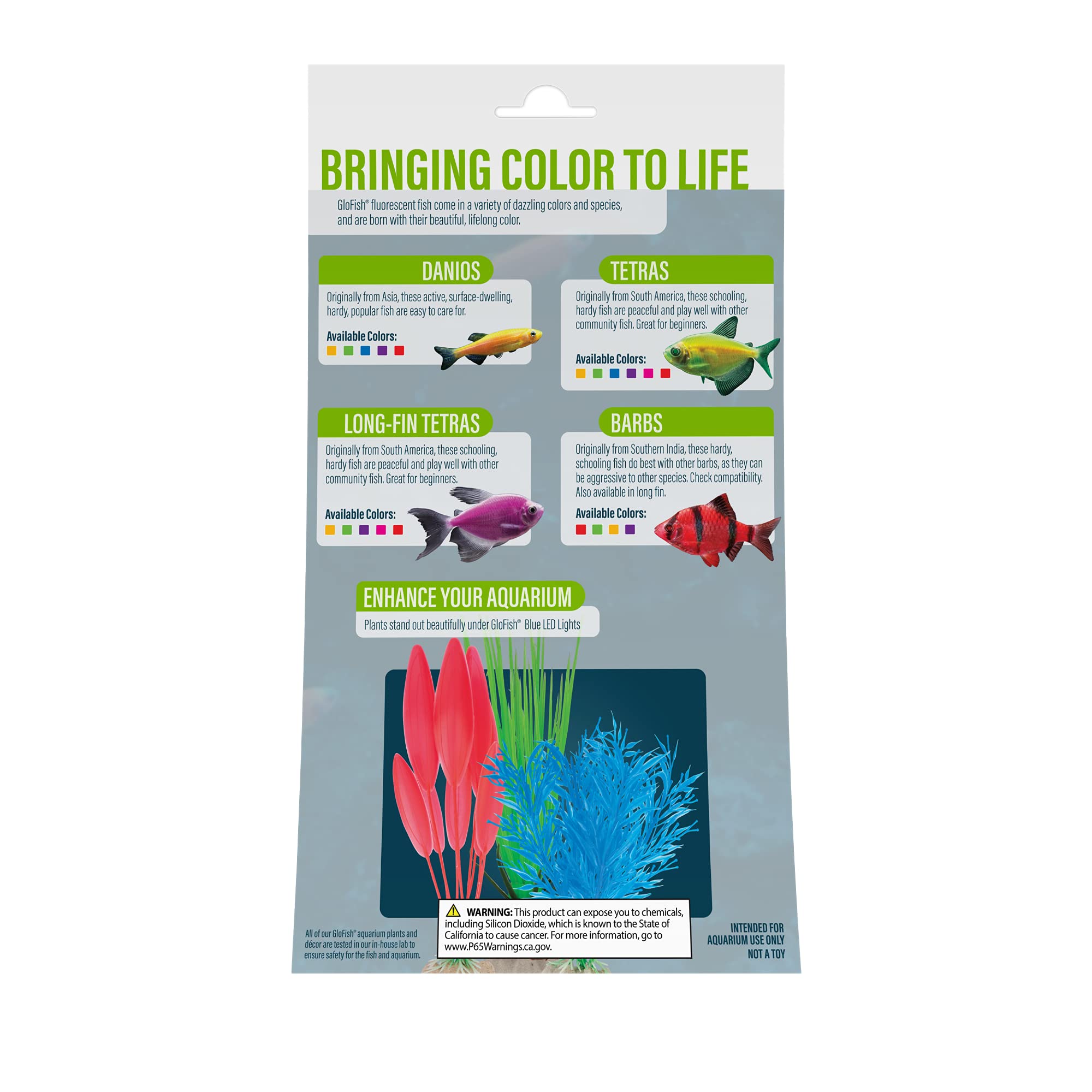GloFish Fluorescent Plant Multipack 3 Count, Contains Willow Grass ...