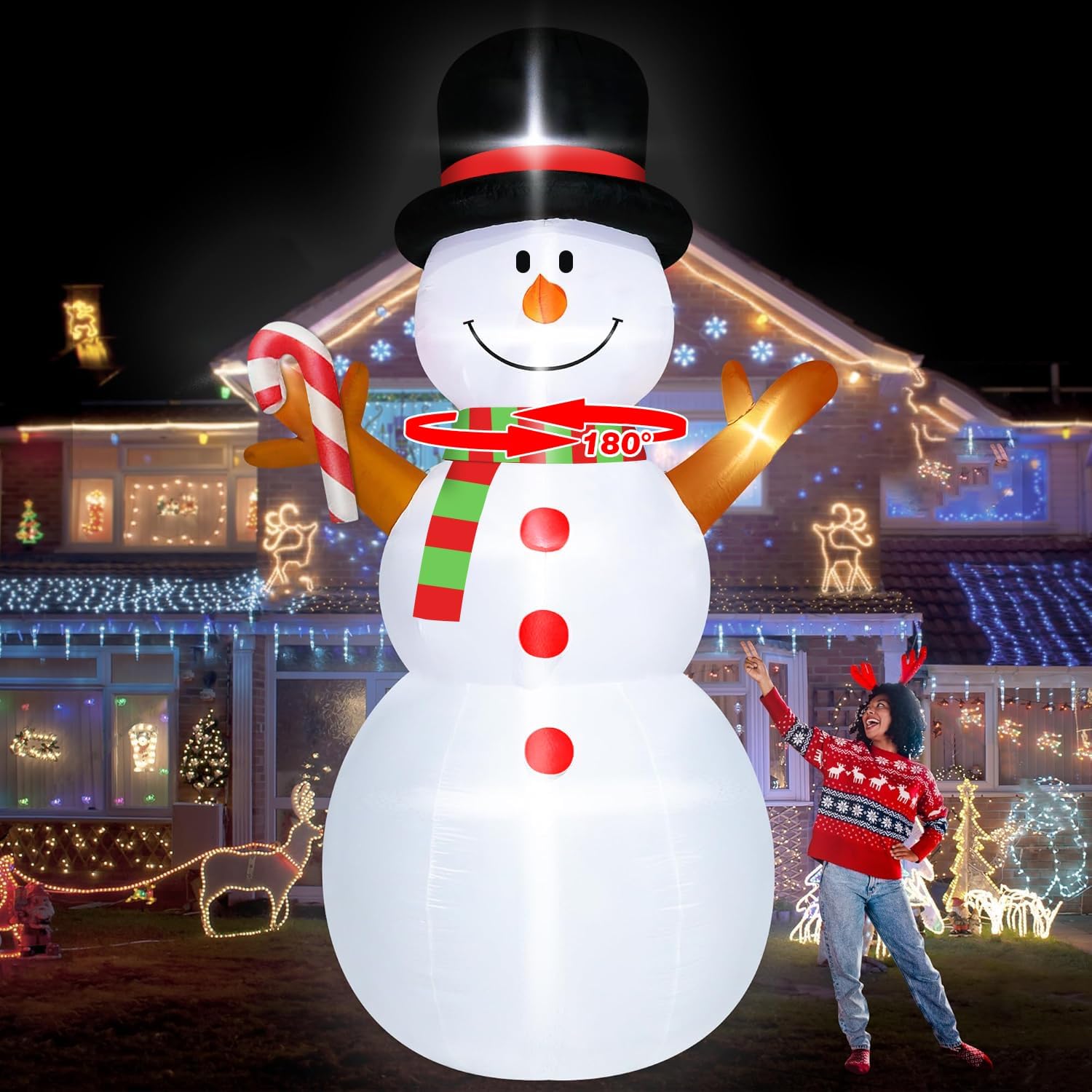 Amazon.com: Gemmy Animated Christmas Airblown Inflatable Swiveling ...