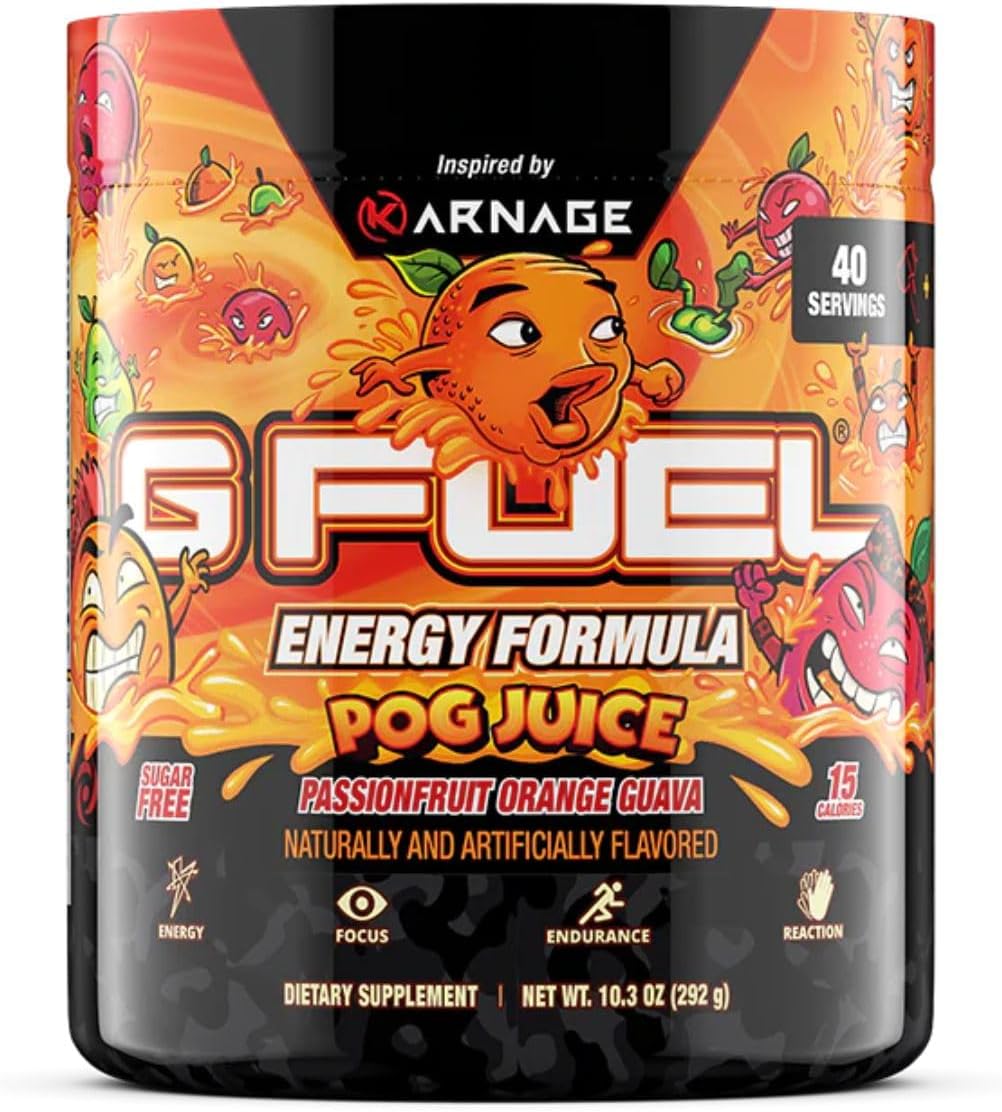Amazon.com : G Fuel Karnage Pog Juice Energy Powder, Sugar Free, Clean ...