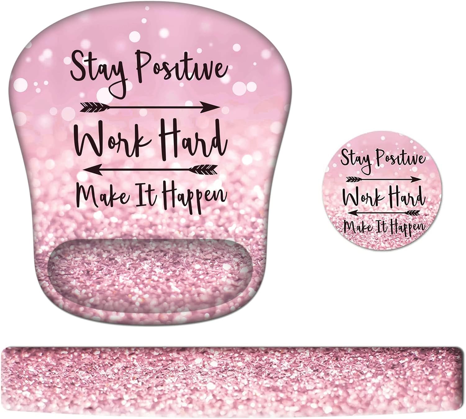 Amazon.com : HAOCOO Pink Mouse Pad Wrist Support, Keyboard Wrist Rest ...