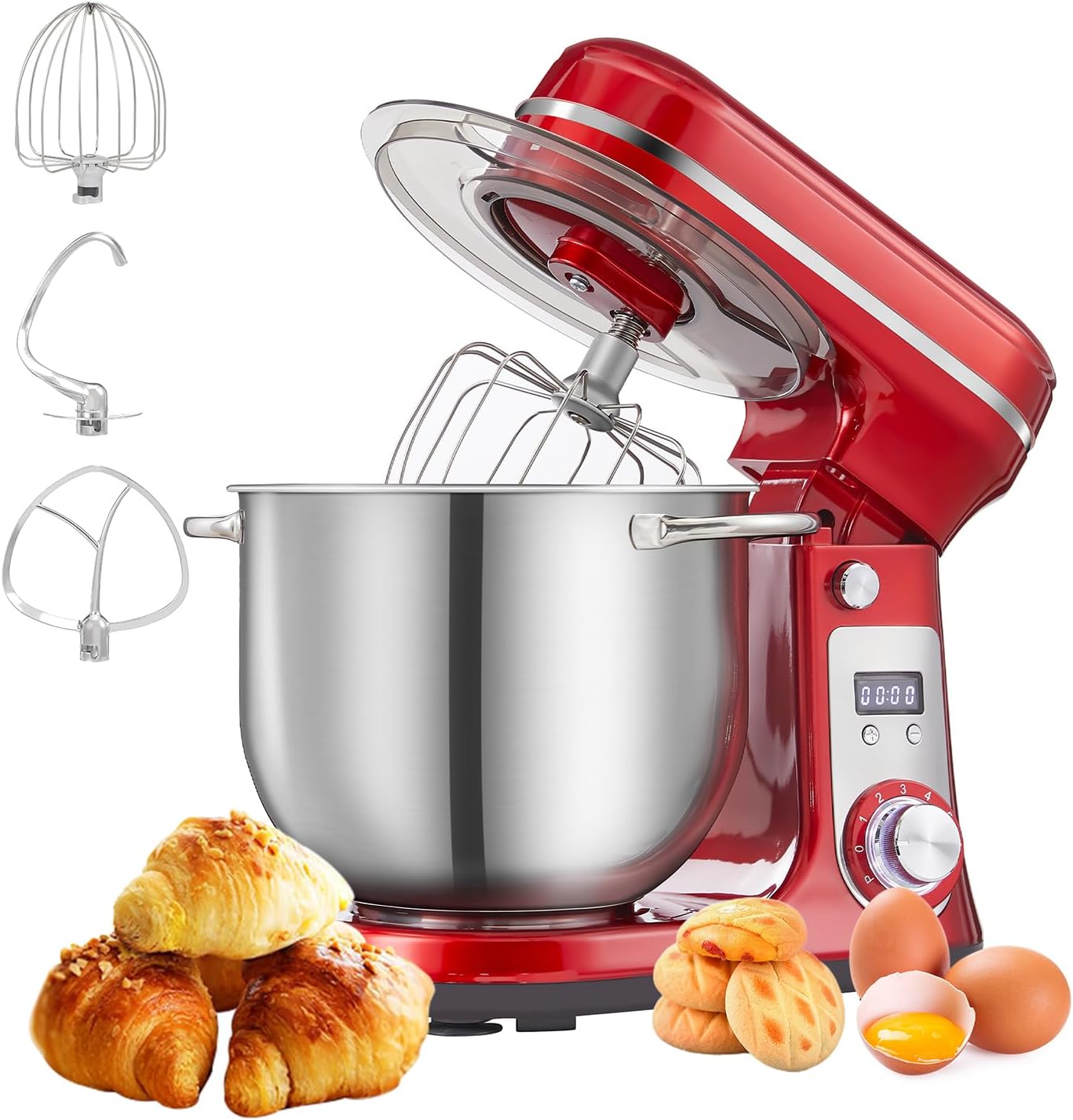 Amazon.com: Biolomix Kitchen Electric Stand Mixer, 6 Speed Tilt Head ...