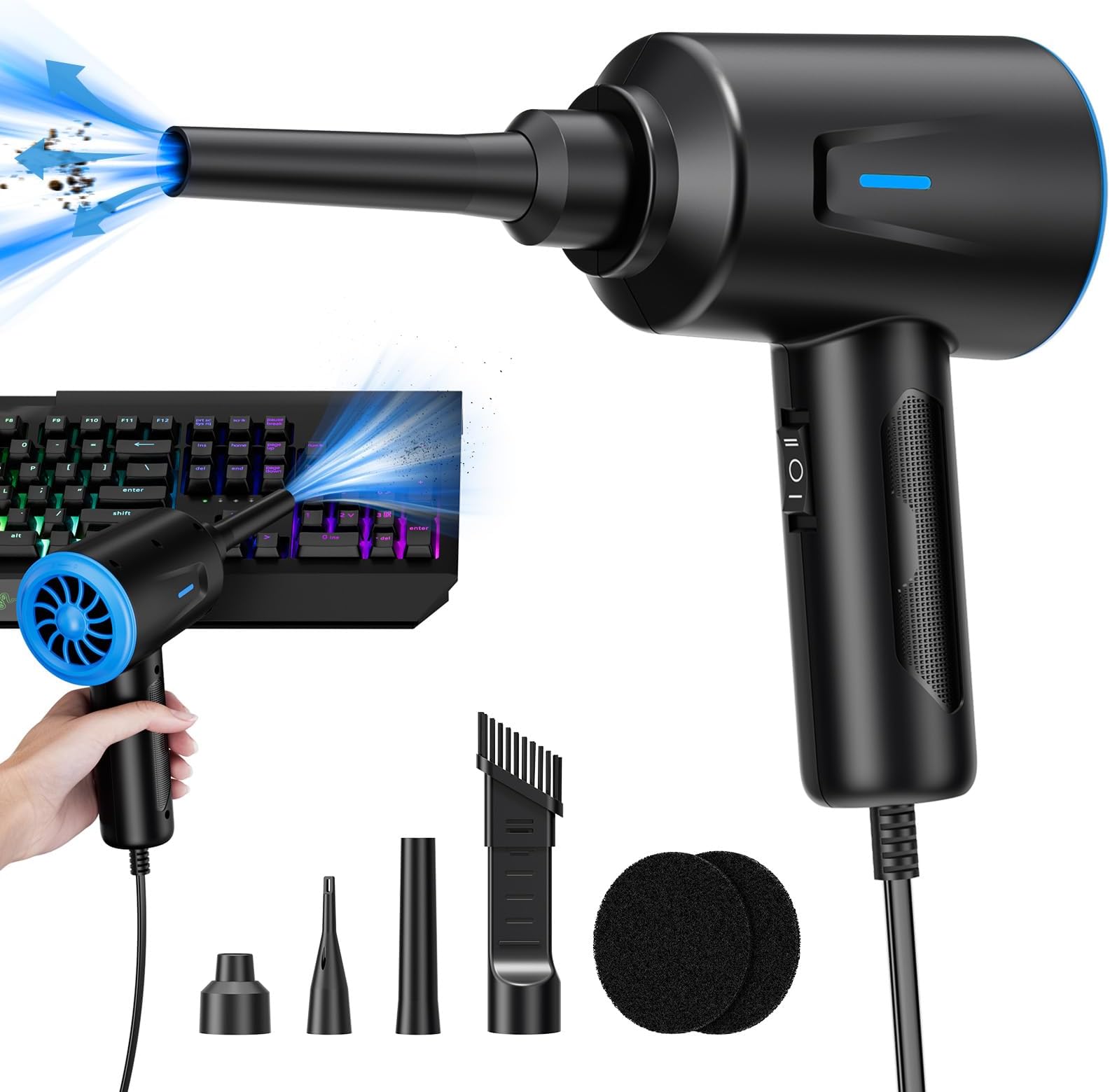 Laser Compressed Air Duster Spray 400ml with Air Blower Extension Tube ...