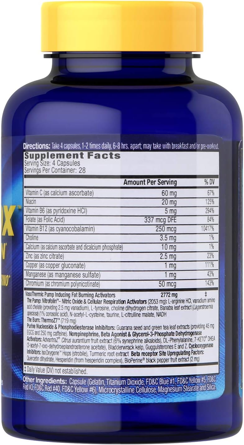MHP Anadrox Pump & Burn, óxido nítrico Fat Burning Inferno, 112 ...