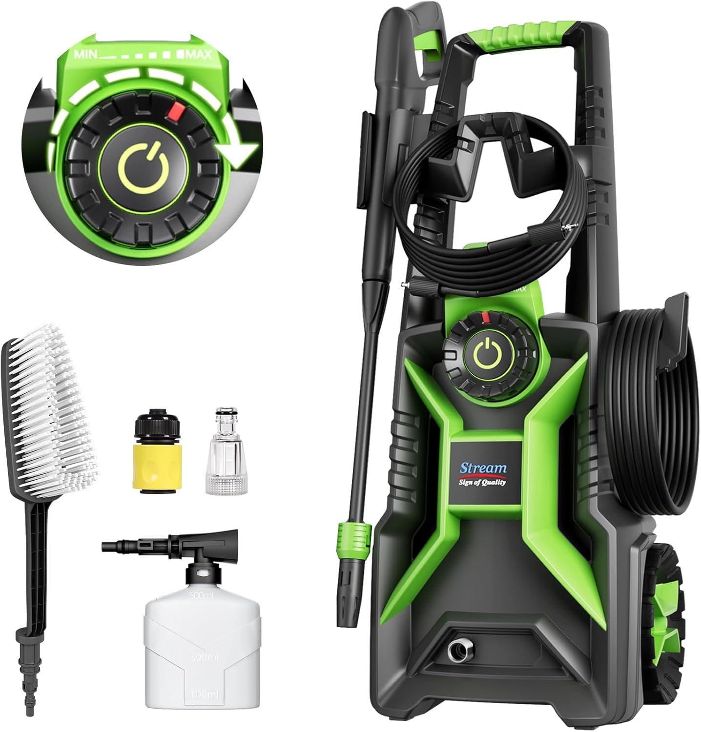 Pressure Washers with Adjustable Pressure Switch,1900W Max 150Bar Jet ...