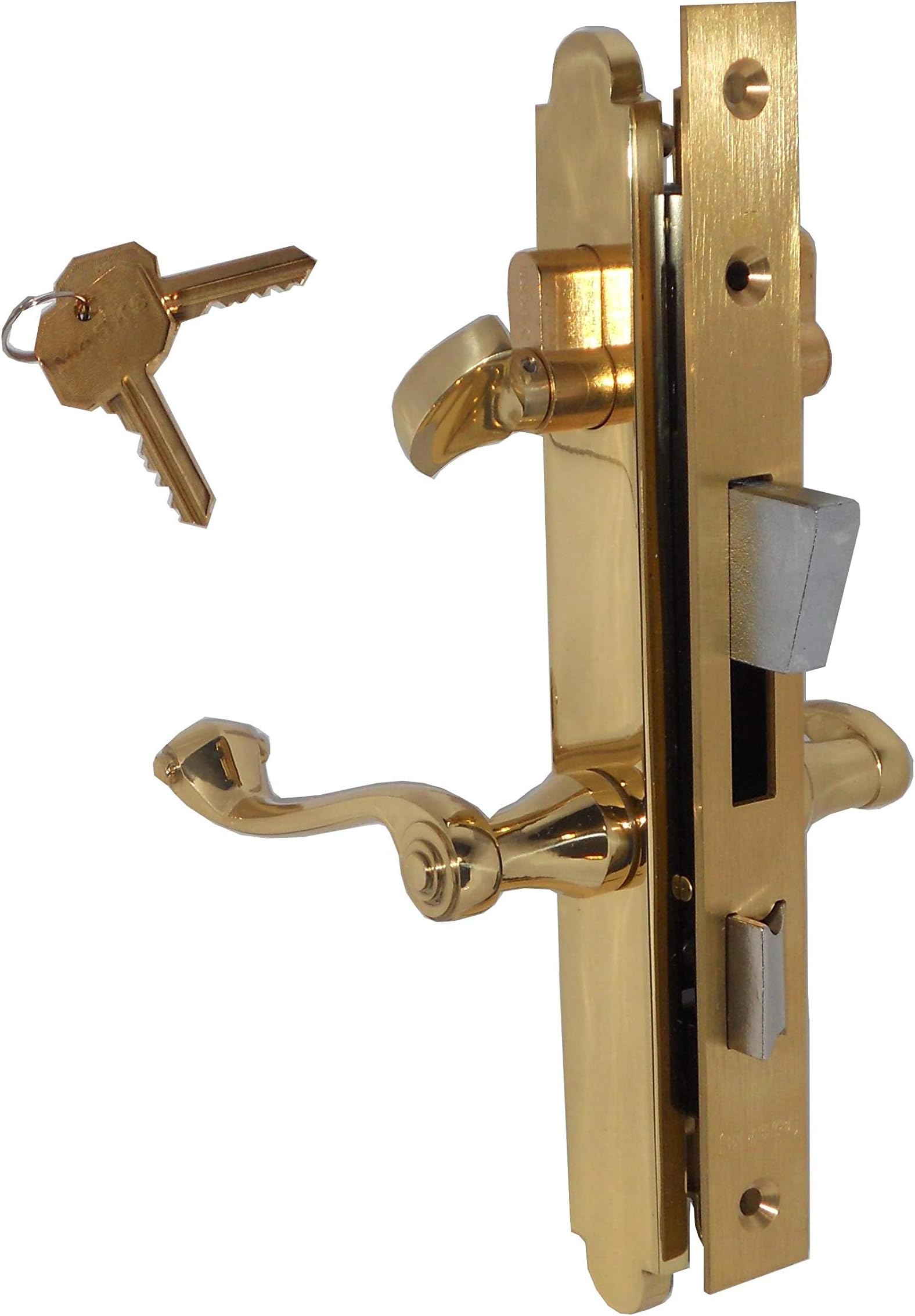Marks 2750C Polished Brass US3 Mortise Entry Lever Double Cylinder ...