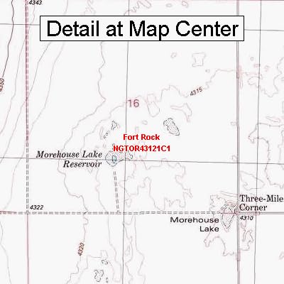 Amazon.com : USGS Topographic Quadrangle Map - Fort Rock, Oregon ...