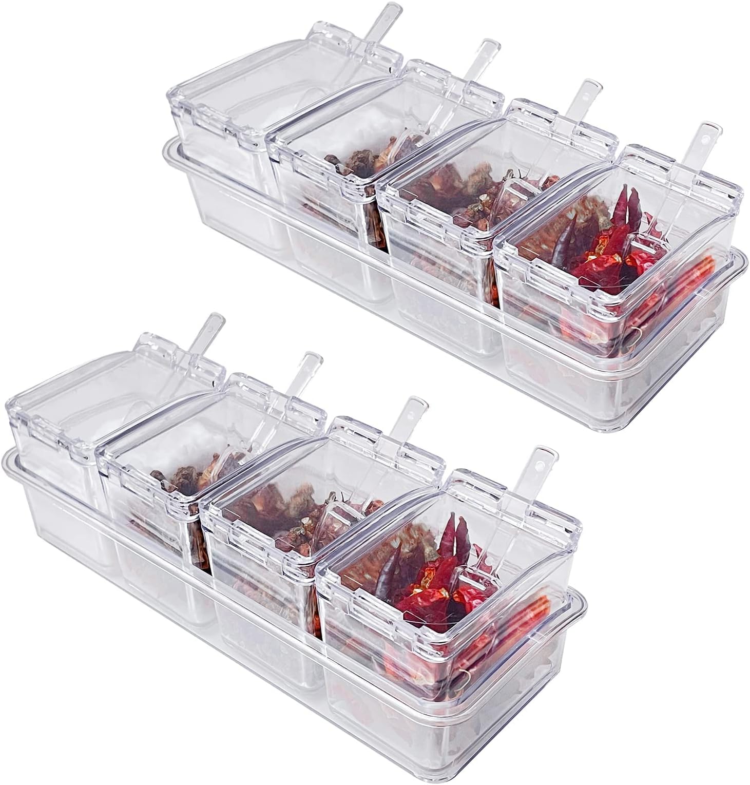 Amazon.com: XINGWANG 2 Pieces of Kitchen Transparent Seasoning Box ...
