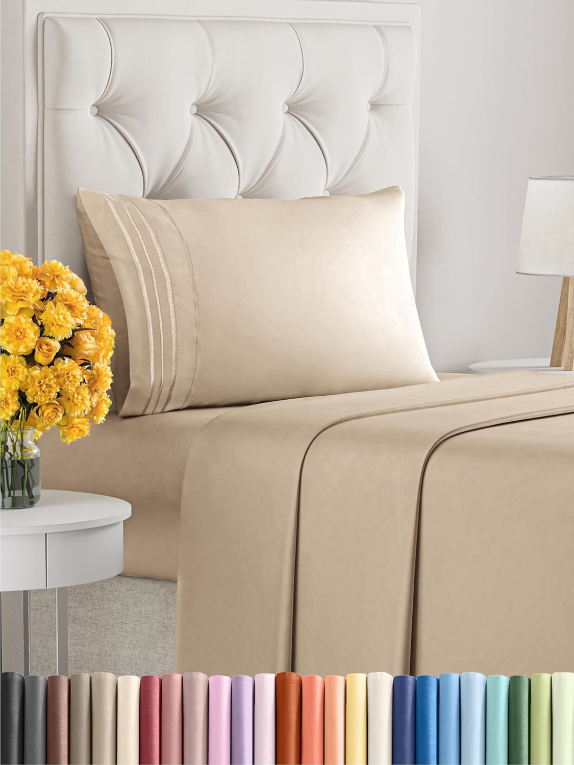 Amazon.com: Twin Size 3 Piece Sheet Set - Comfy Breathable & Cooling ...