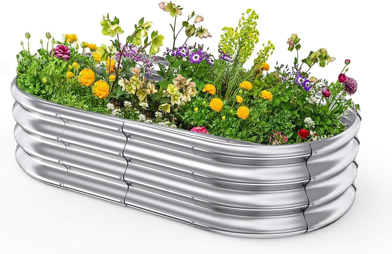 Amazon.com: DEWEL Galvanized Raised Garden Bed Outdoor Gardening ...