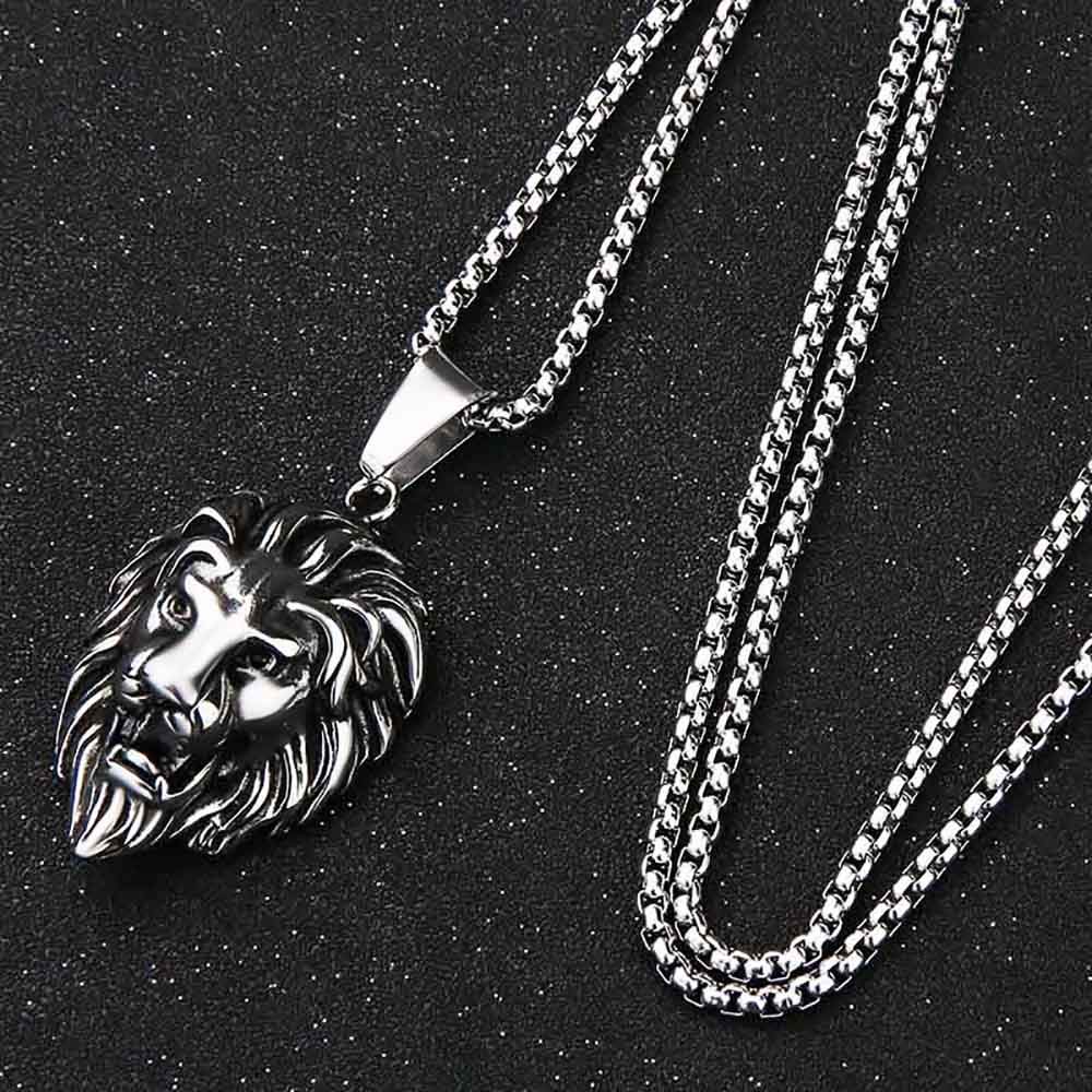 Snapklik.com : Yonune CALKED AWEHIRU Mens Lion Necklace Stainless Steel ...