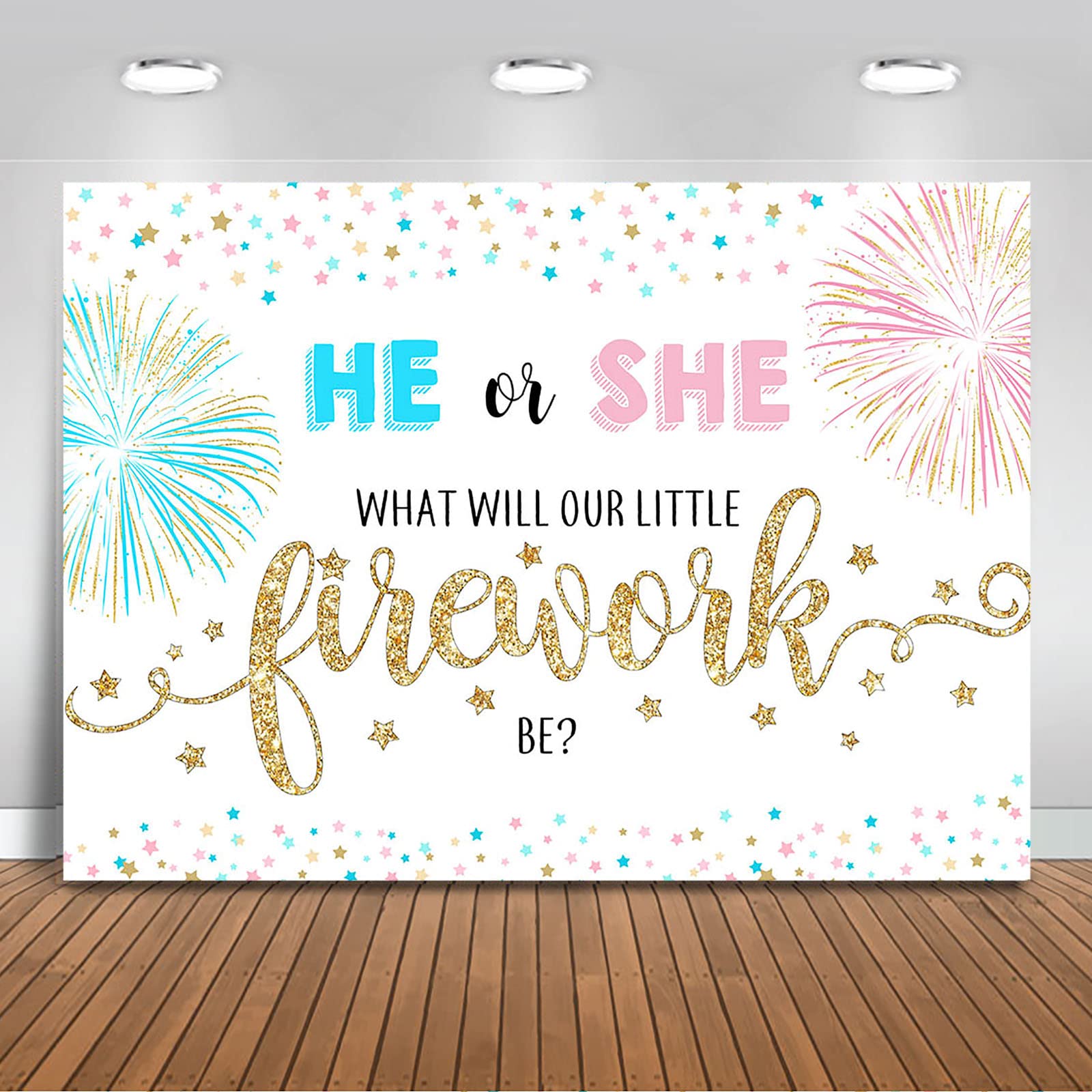 Buy Moca 4th of July Firework Gender Reveal Backdrop 7x5ft Independence ...