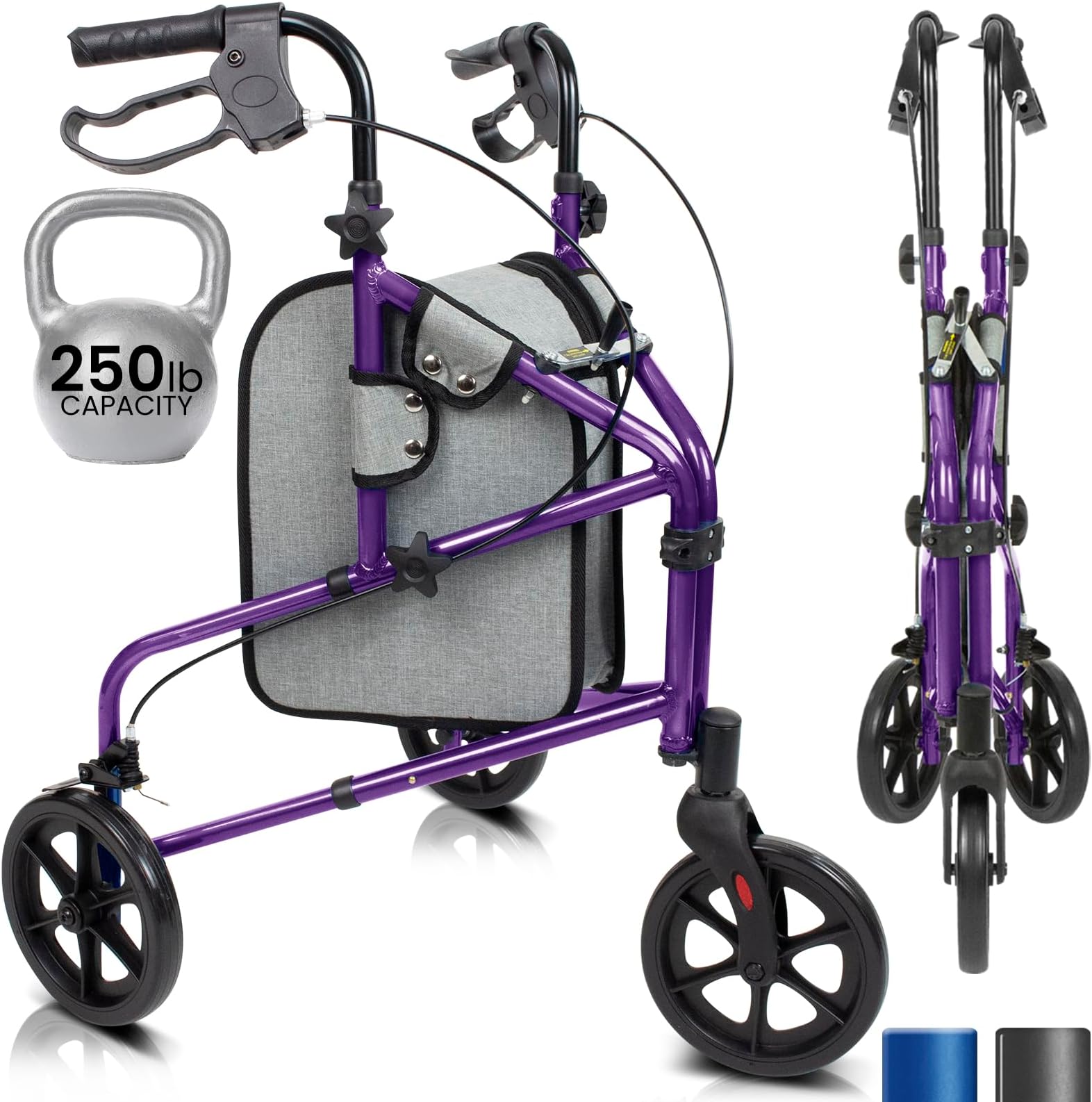 Amazon.com: HOMLAND 3 Wheel Walkers for Seniors, FSA/HSA Eligible ...
