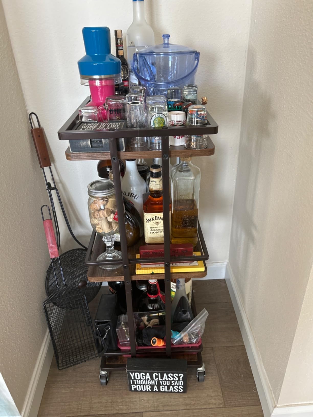 $10/mo - Finance 3 Tier Bar Cart for Home, Rolling Mini Liquor Bar ...