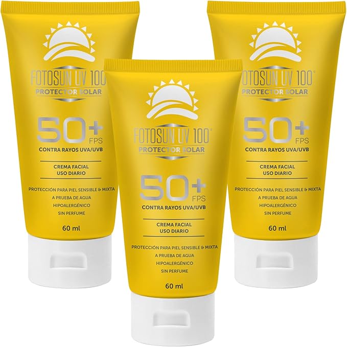 FOTOSUN UV 100 Protector Solar Facial Bloqueador para Cara Piel Sensible y Mixta Uso Diario ...