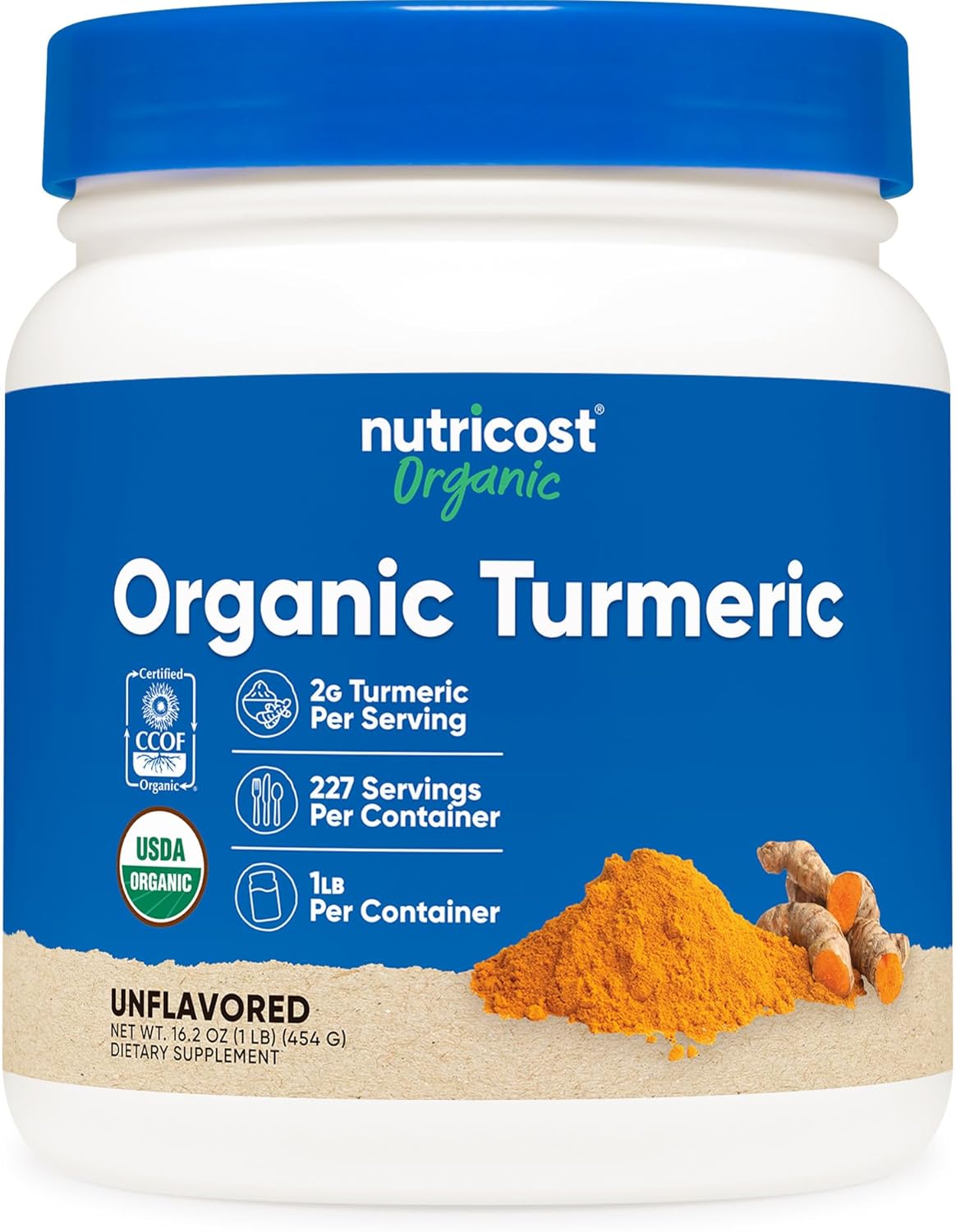 Amazon.com : Nutricost Organic Turmeric Root Powder 1 LB (16oz ...