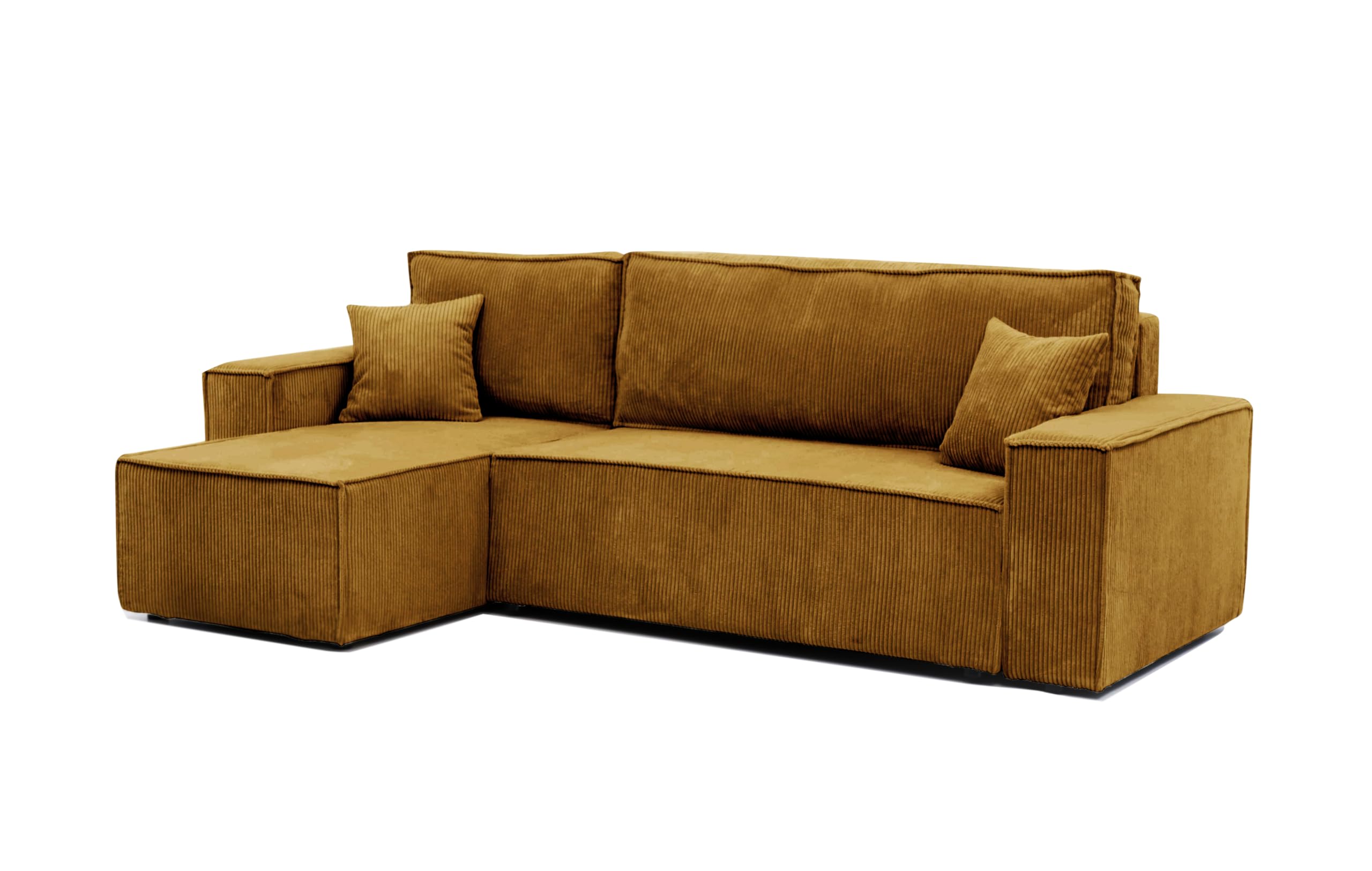 Hoekbank Slaapfunctie Beige Fluweel Luxe Hoekbanken 3-persoons Met ...