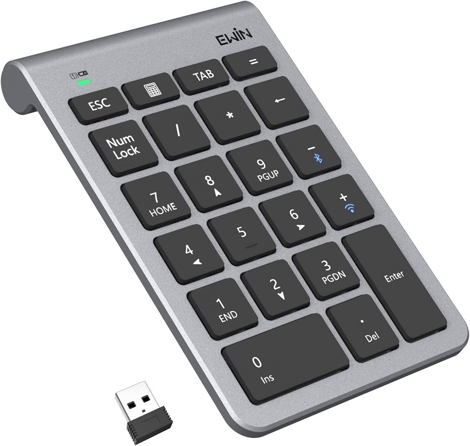 Amazon | Ewin テンキー numlock非連動 Bluetooth/2.4G接続 2台デバイス接続 ワイヤレス 数字キーボード Bluetoothキーボード 超薄型 左手デバイス ...