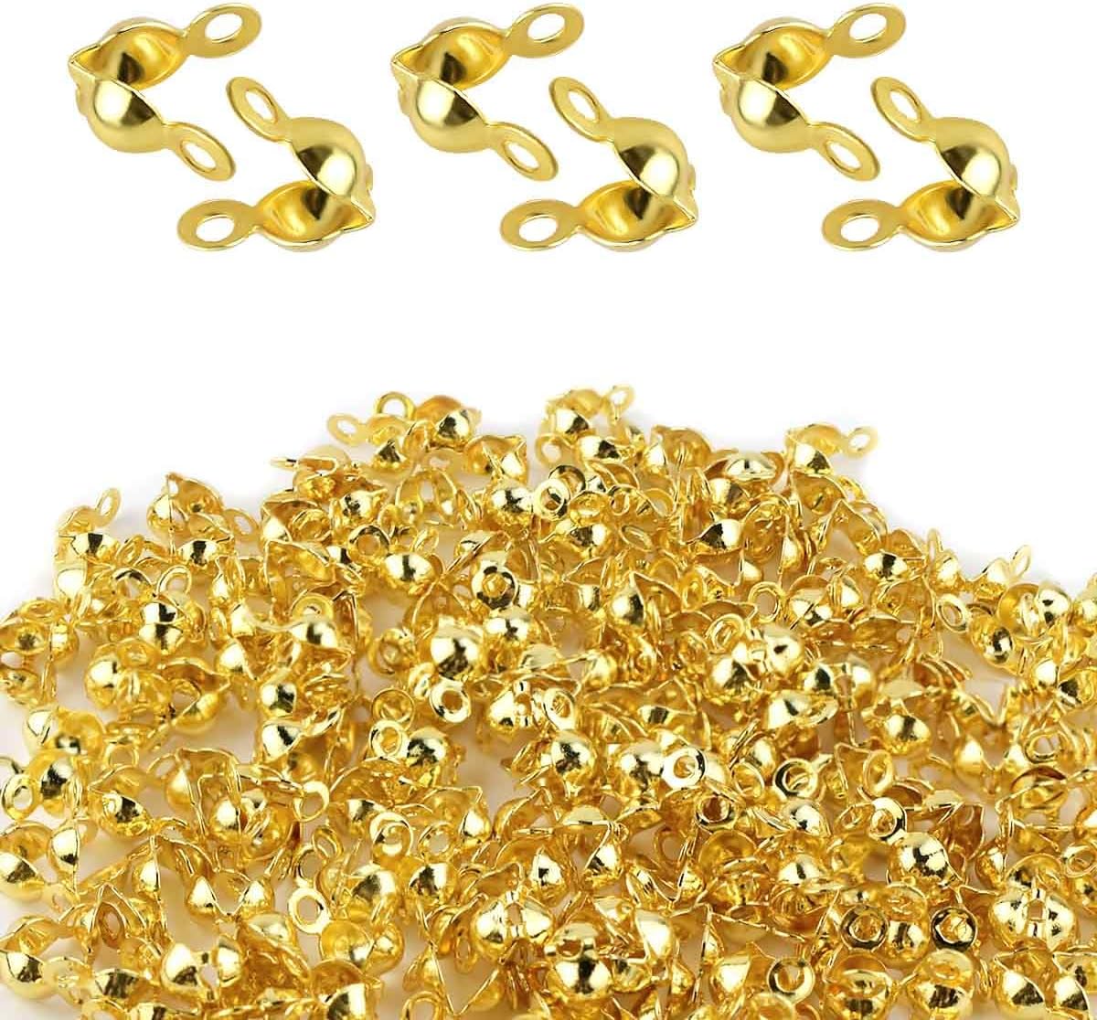 Amazon.com: 100 Pcs Crimp Bead Covers End Tips Open Bead Tips Knot ...