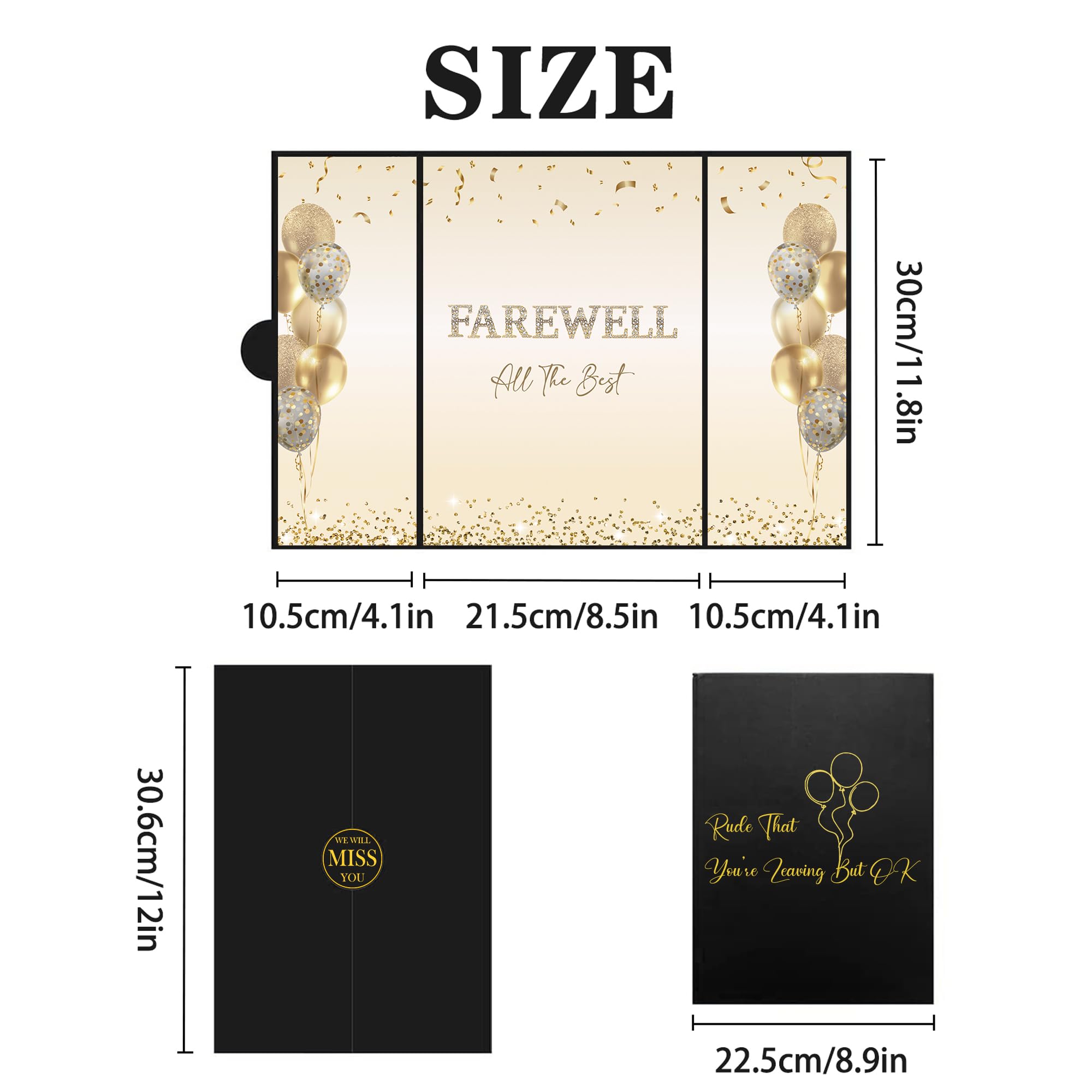 Snapklik.com : Black Gold Farewell Party Decorations, Farewell We Will ...