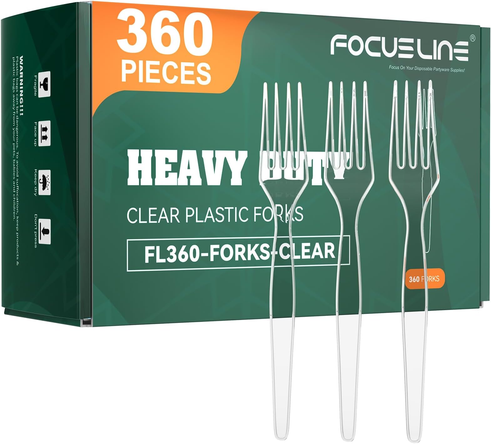 Amazon.com: Comfy Package [300 Pack] Heavyweight Clear Plastic Forks ...