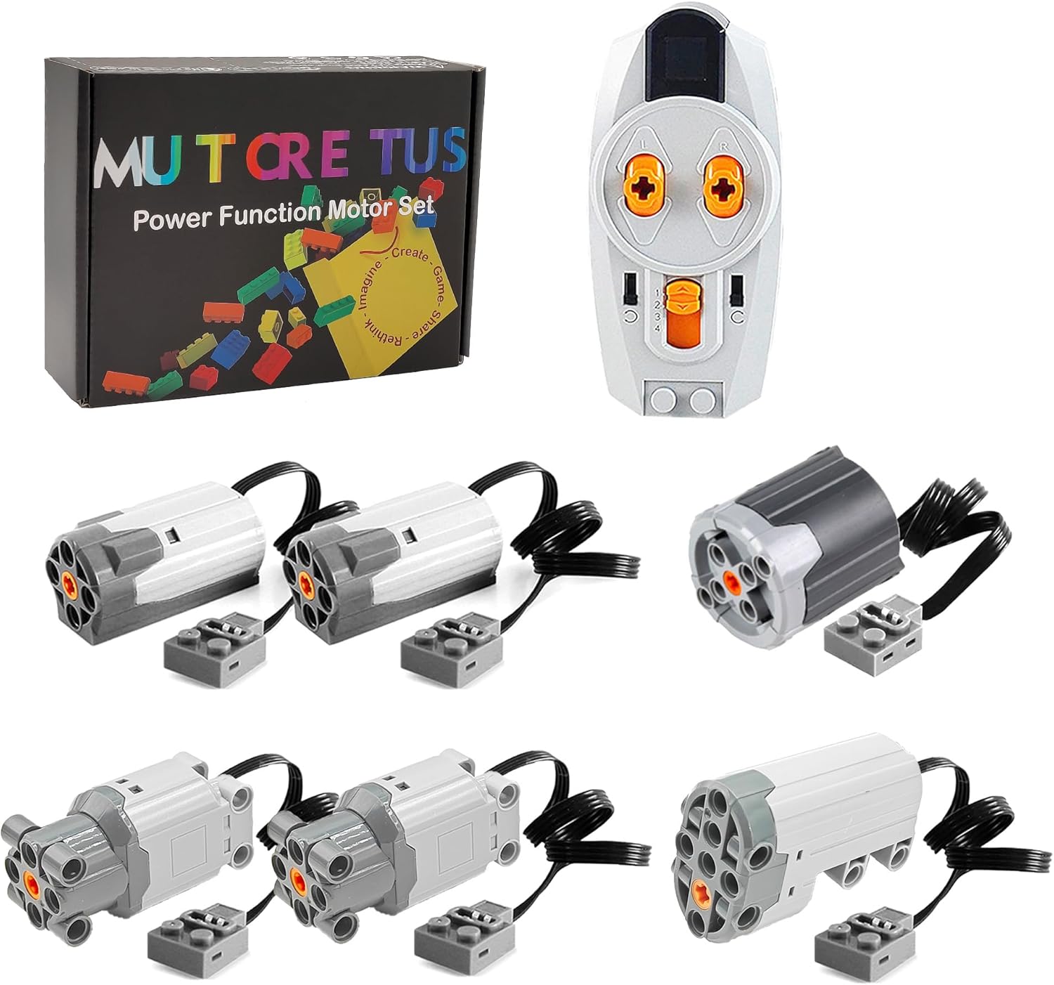 Amazon.com: Mutcretus 9 PCS Power Function Motor Set, Remote Control ...