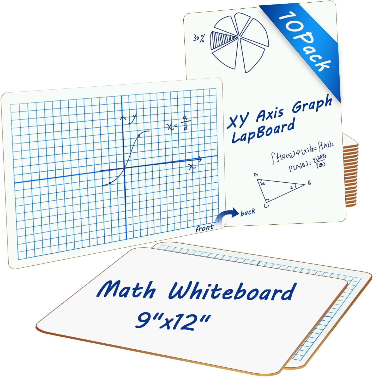 Amazon.com : 10 Pack Double-Sided XY Axis Graph Math Whiteboard Durable ...