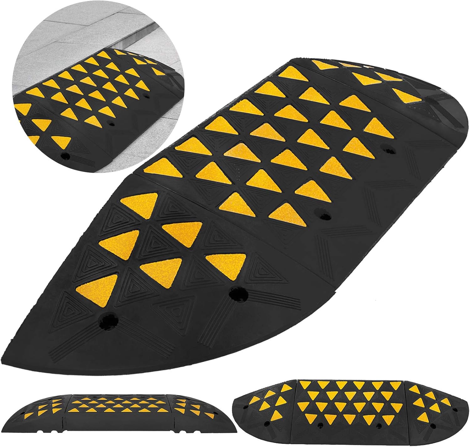 Amazon.com: Mophorn 6 Inch Curb Ramp with 2 Round End Caps, Sidewalk ...