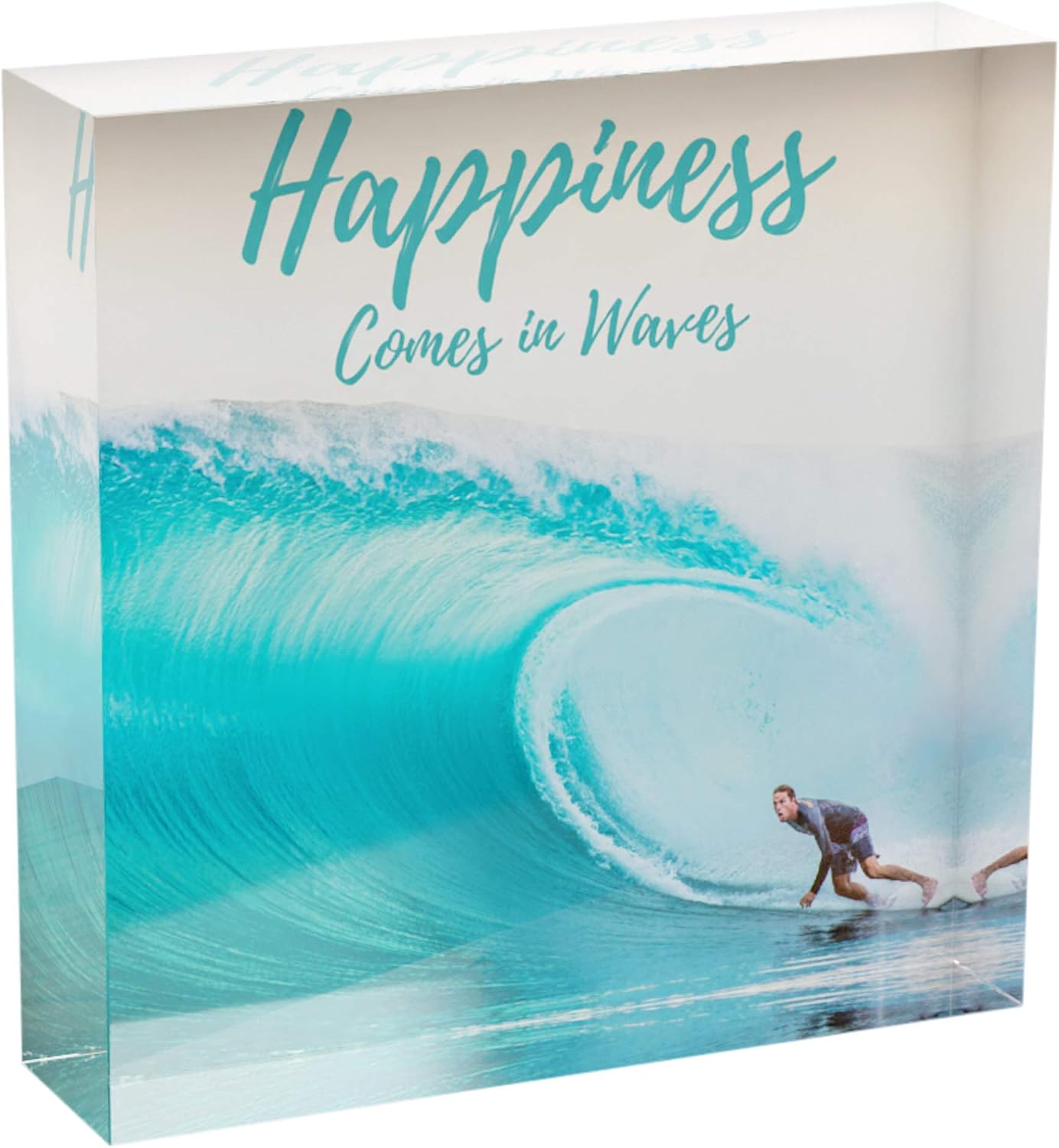 Amazon.com : Mojo Blocks - Happiness Comes in Waves, Beach Decor ...