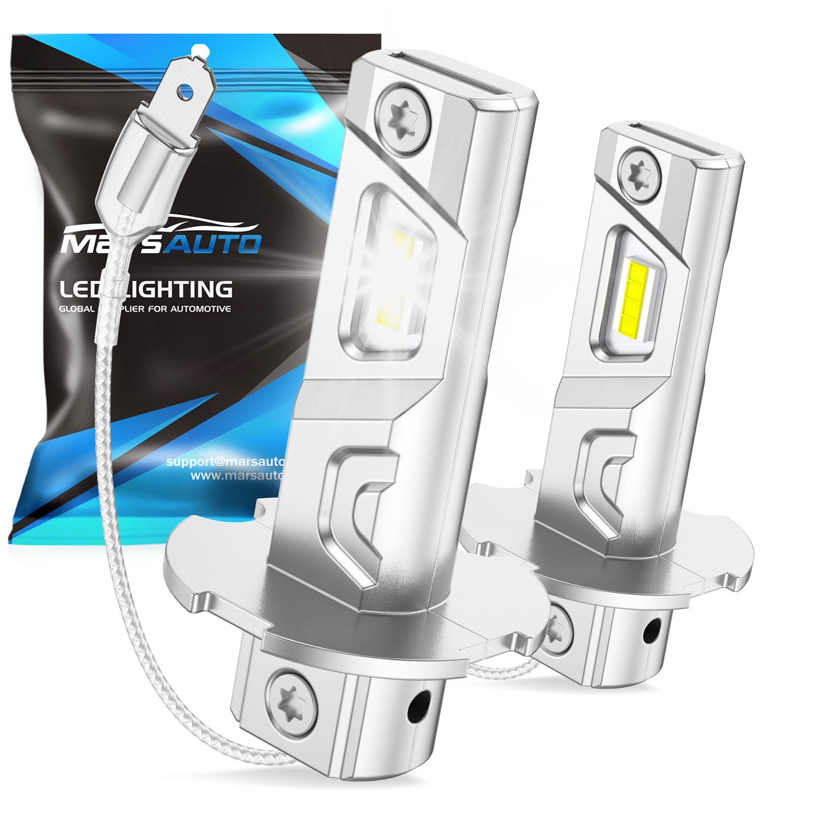 Amazon.com: Marsauto H3 Led Bulb Fog Light Bulbs, 600% High Bright H3ll ...