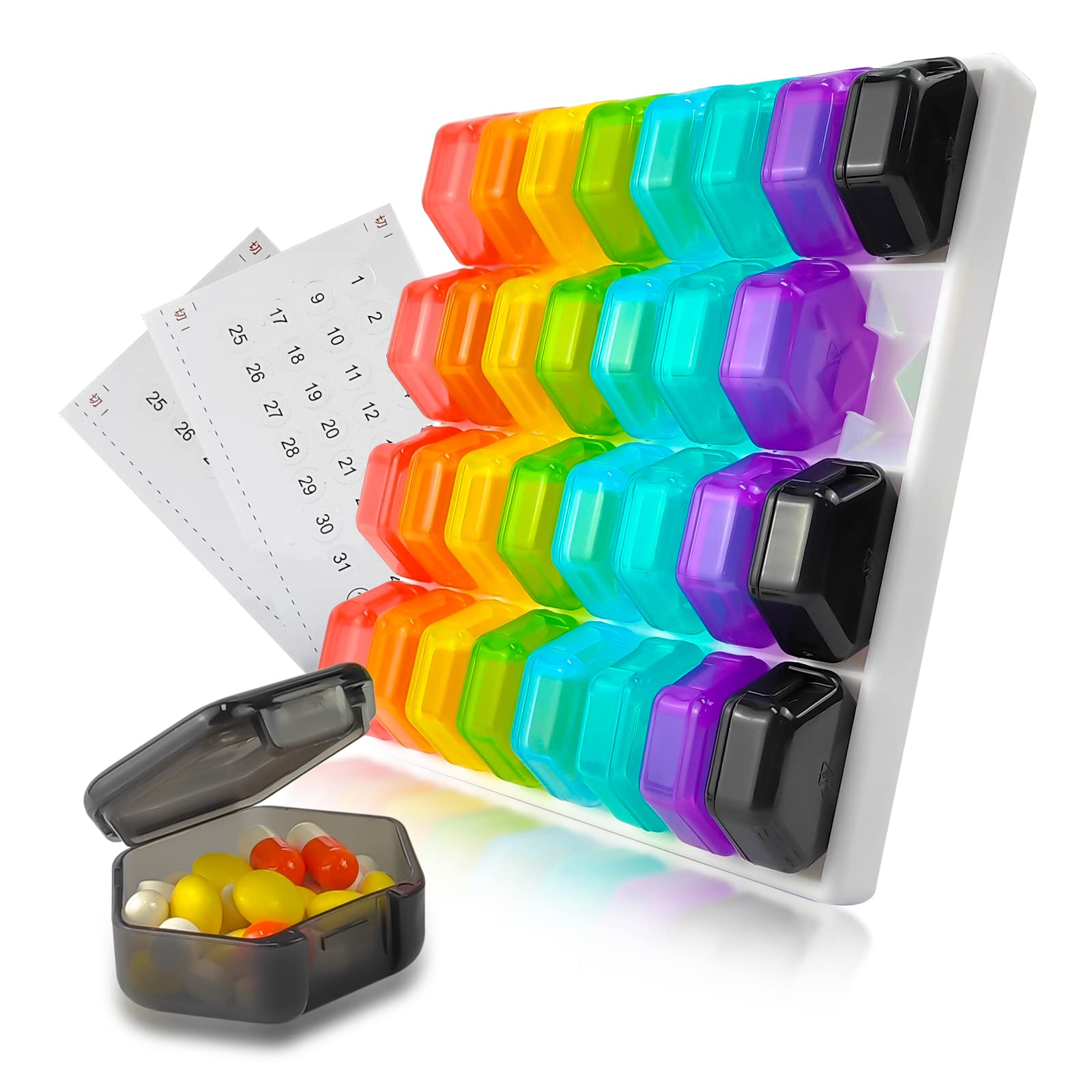 Amazon.com: Monthly Pill Organizer, 30 Day Medicine Organizer Boxes ...