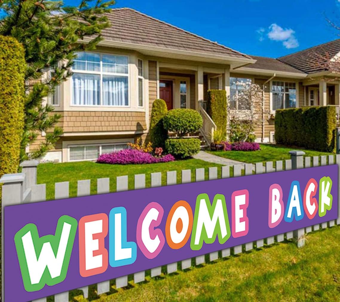 Amazon.com : ShuanQ Welcome Back Yard Banner - Welcome Home/Back to ...
