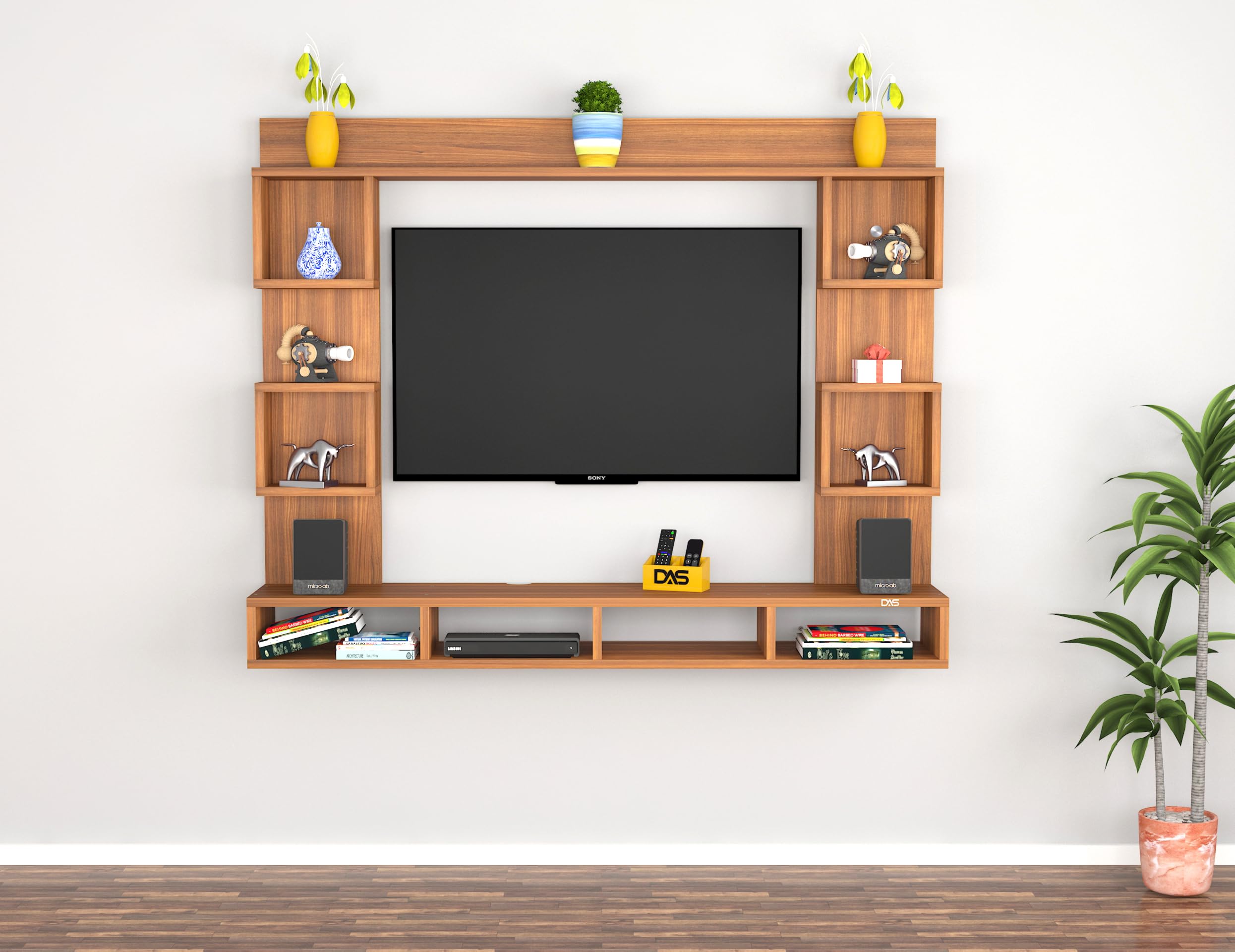 DAS Zindel Engineered Wood Wall Mount TV Entertainment Unit/Tv Rack Set ...