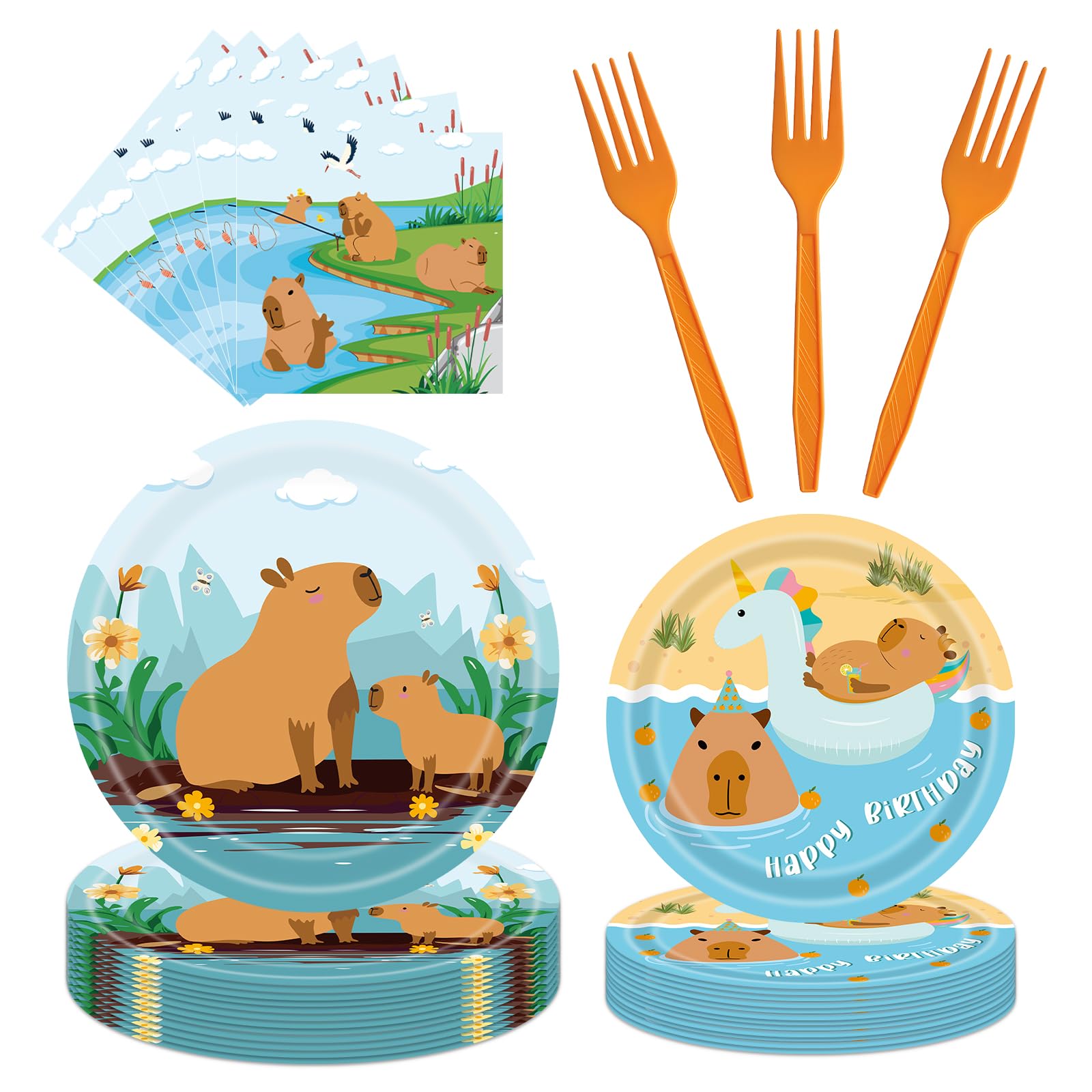 Amazon.com: Joybileefun Capybara Birthday Decorations Party Supplies ...