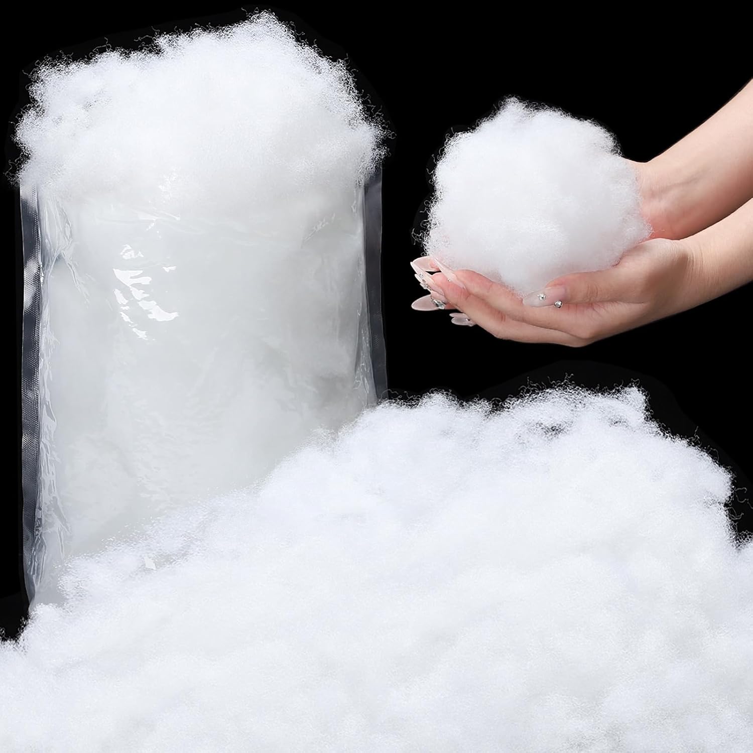 Noverlife 10.6Oz/300g Fake Snow Cotton, Artificial Snow Cotton Clouds, White Snow Fluff Faux ...