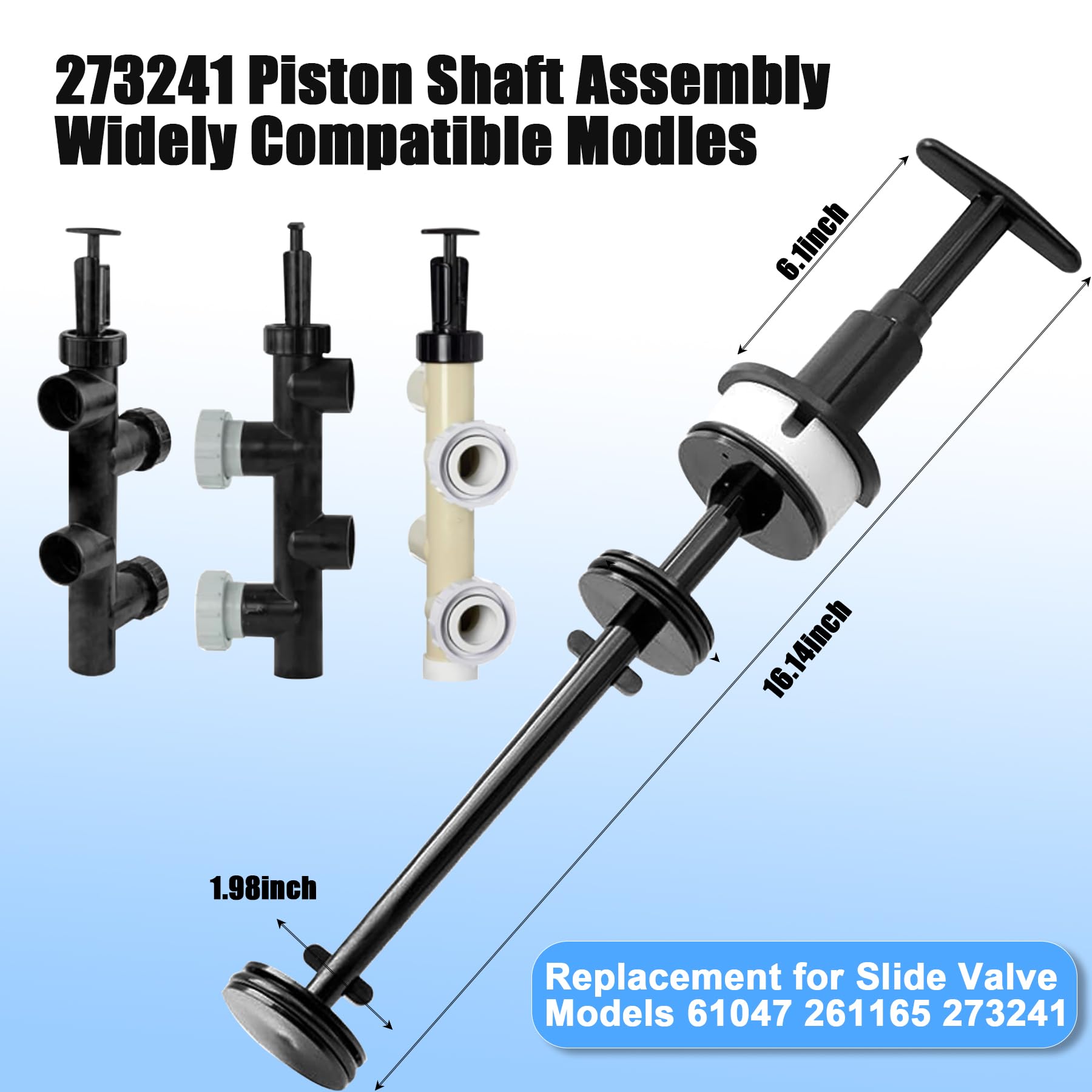 Snapklik.com : 273241 Piston Rod Assembly For 2 Inch PVC Slide Pool And ...