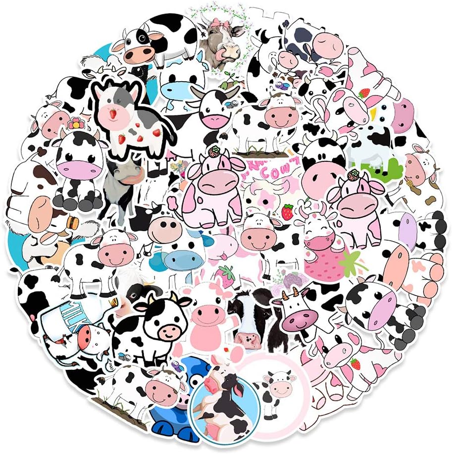 Amazon.com: Cow Stickers - 50PCS Cute Cow Decals Kawaii Vinyl ...