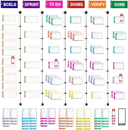 PATboard kanban board and scrum board - Full toolset magnetic with 137 ...