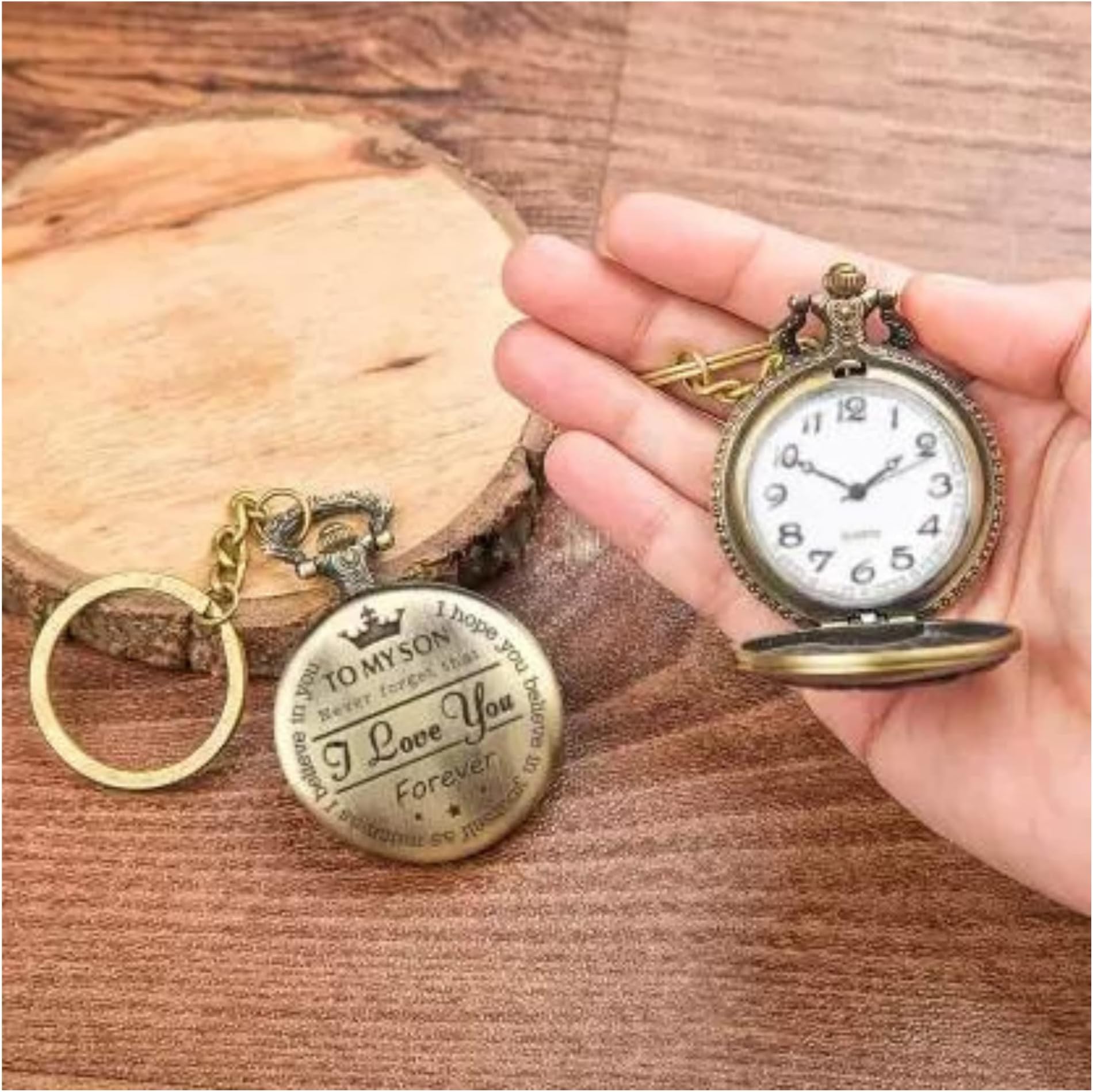 Tiny Tim Classic Black Pocket Watch Best Brother in The World Engraved ...