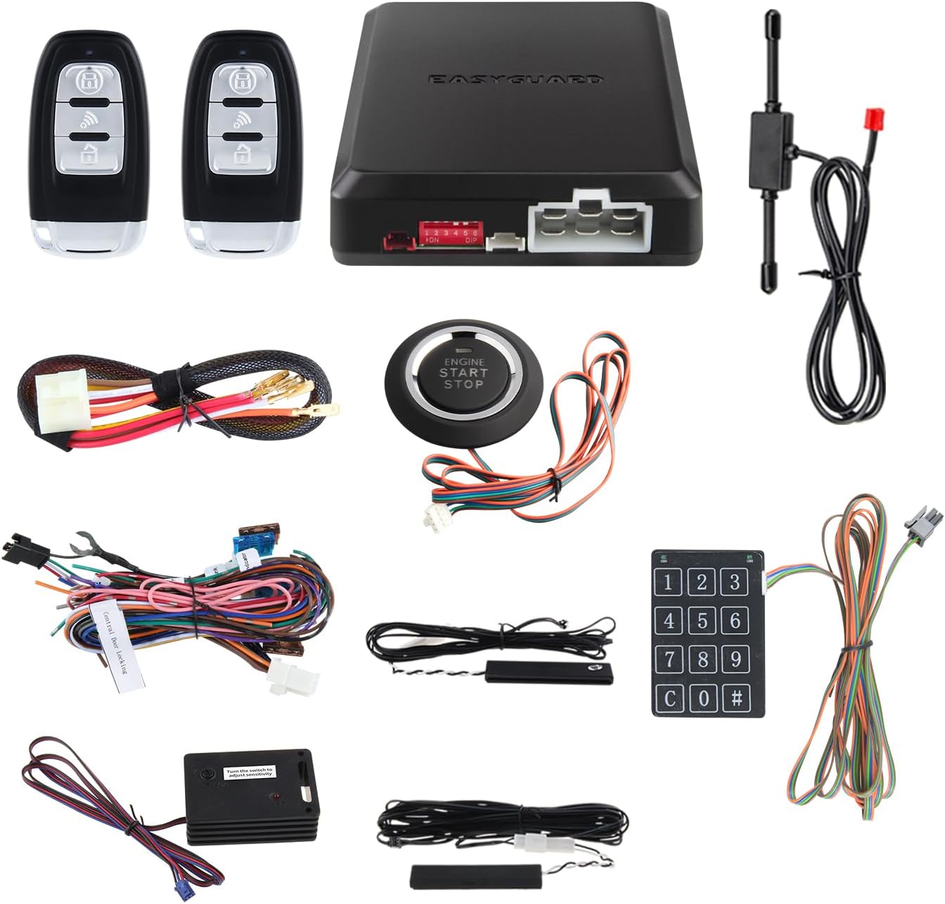 Amazon.com: EASYGUARD EC002 Smart Key RFID PKE Car Alarm System Passive ...