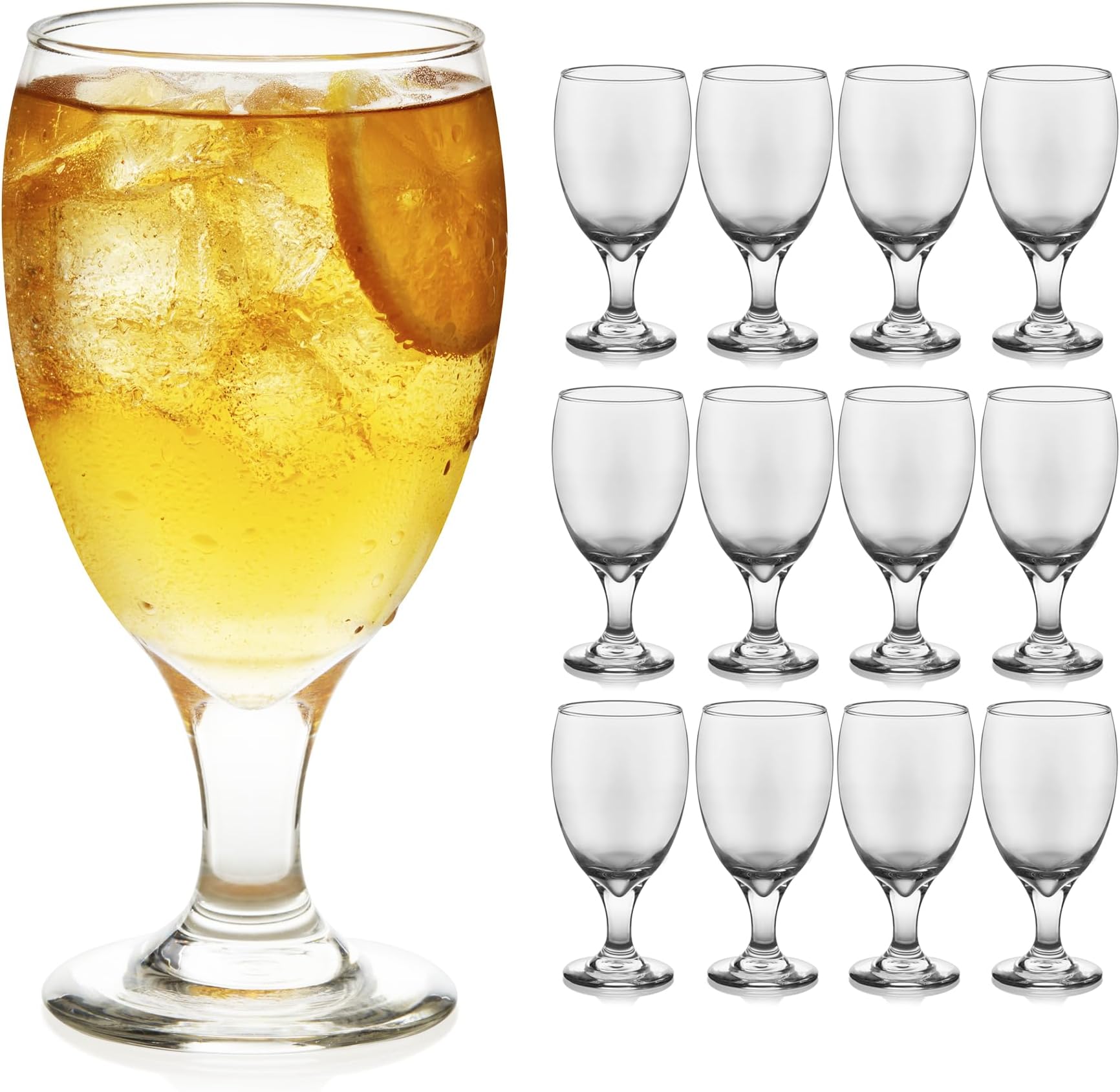 Amazon.com | Wongblee Hobnail Glass Goblets 16.9 Oz, Stemmed Water ...