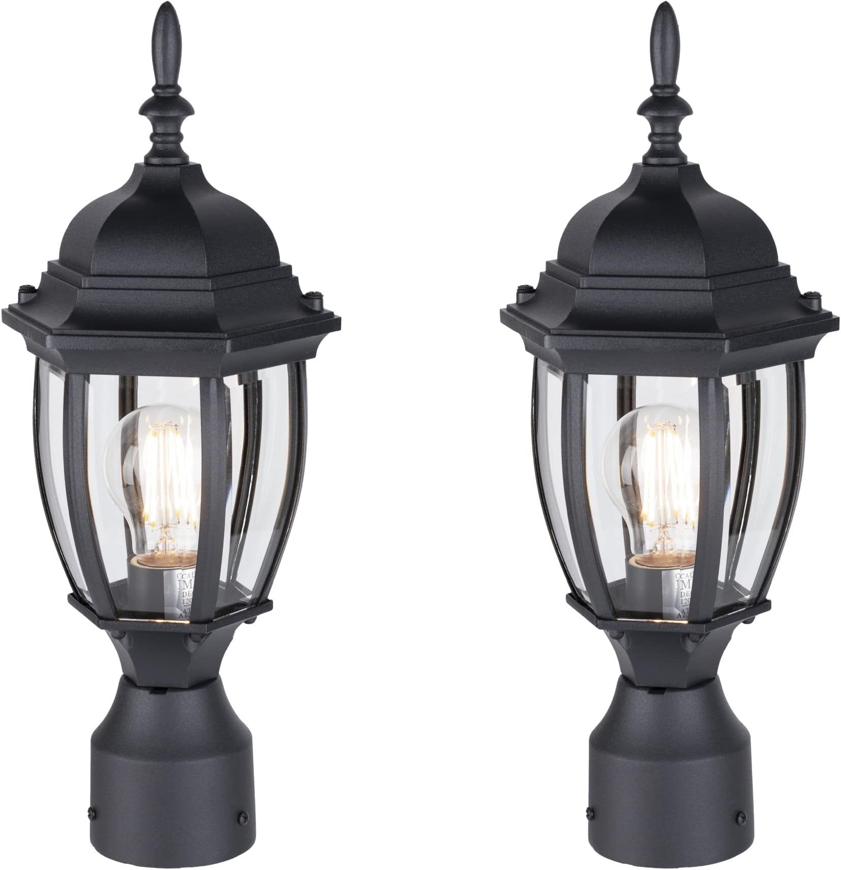 LIT-PaTH Outdoor Post Lighting Fixture Pole Lantern, E26 Medium Base ...