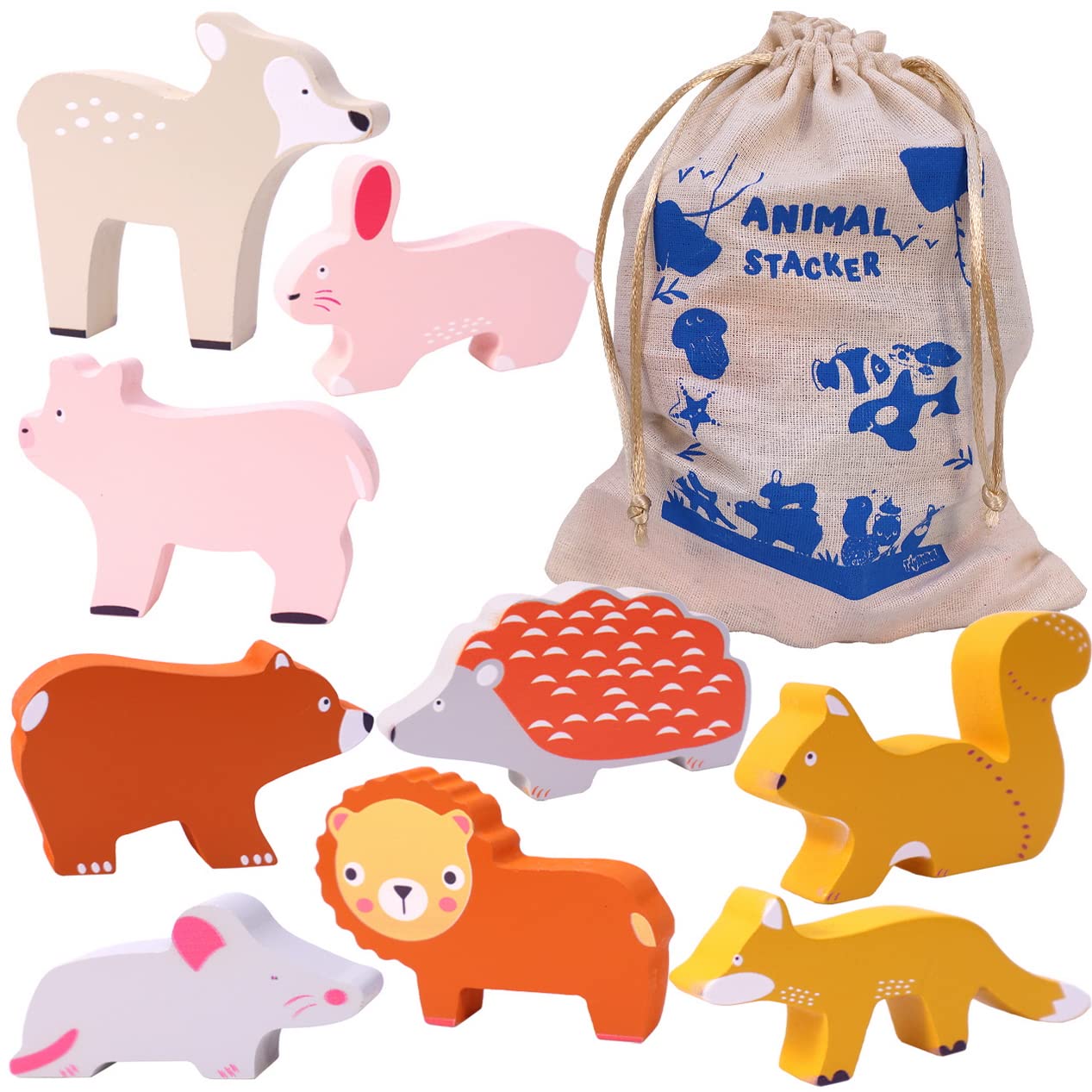 Buy Toyshine Wooden Zoo Animal Blocks Stacking and Balancing Toy ...