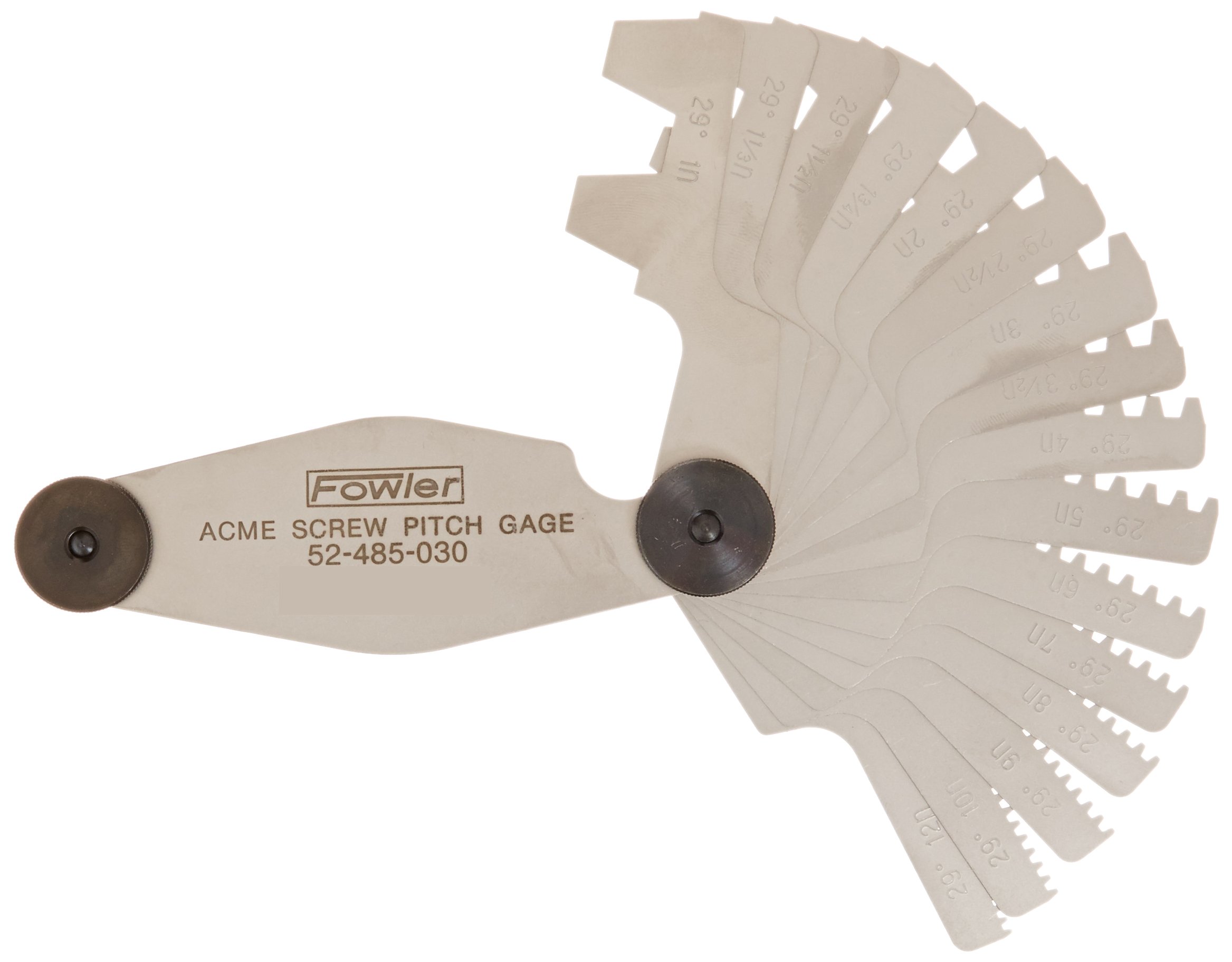 Fowler 52-485-030-0, Acme Screw Pitch Gage with 16 Blades: Thread Gages ...