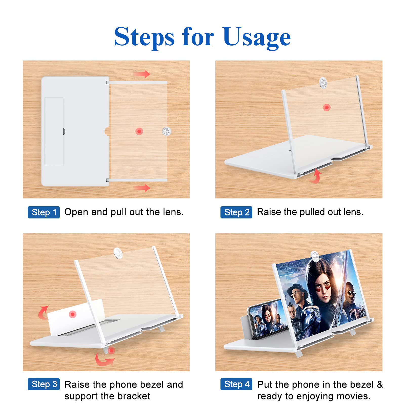 Snapklik.com : 12" Screen Magnifier For Cell Phone,Fanlory 3D HD ...