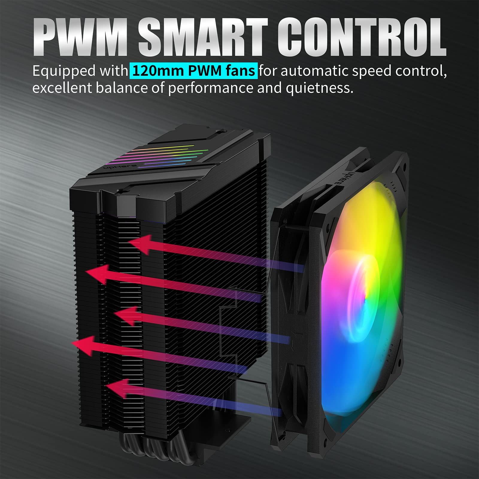 Snapklik.com : upHere S5C CPU Air Cooler LGA 1700 Ready 5 Heat Pipes ...