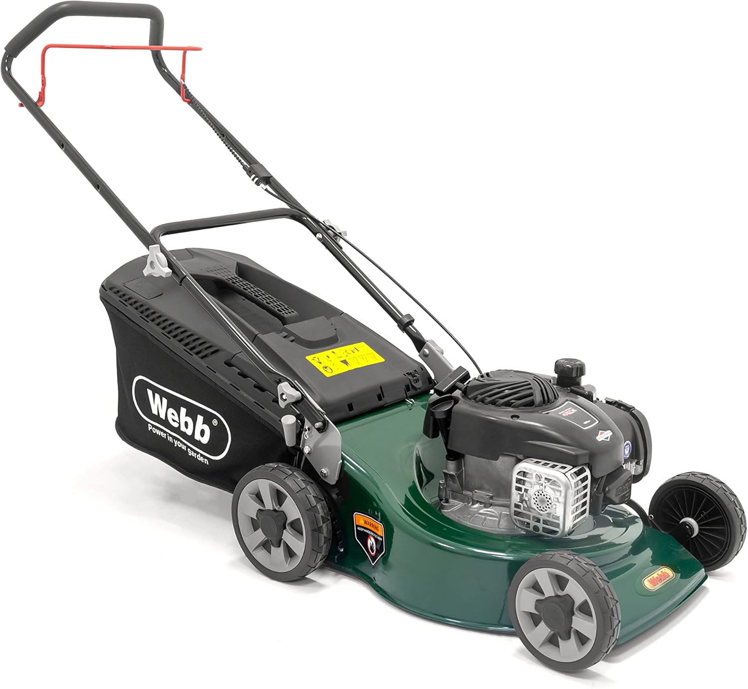Webb WER18HP4 18"/46cm Push Rotary Petrol Lawnmower, 140cc 4-Stroke ...