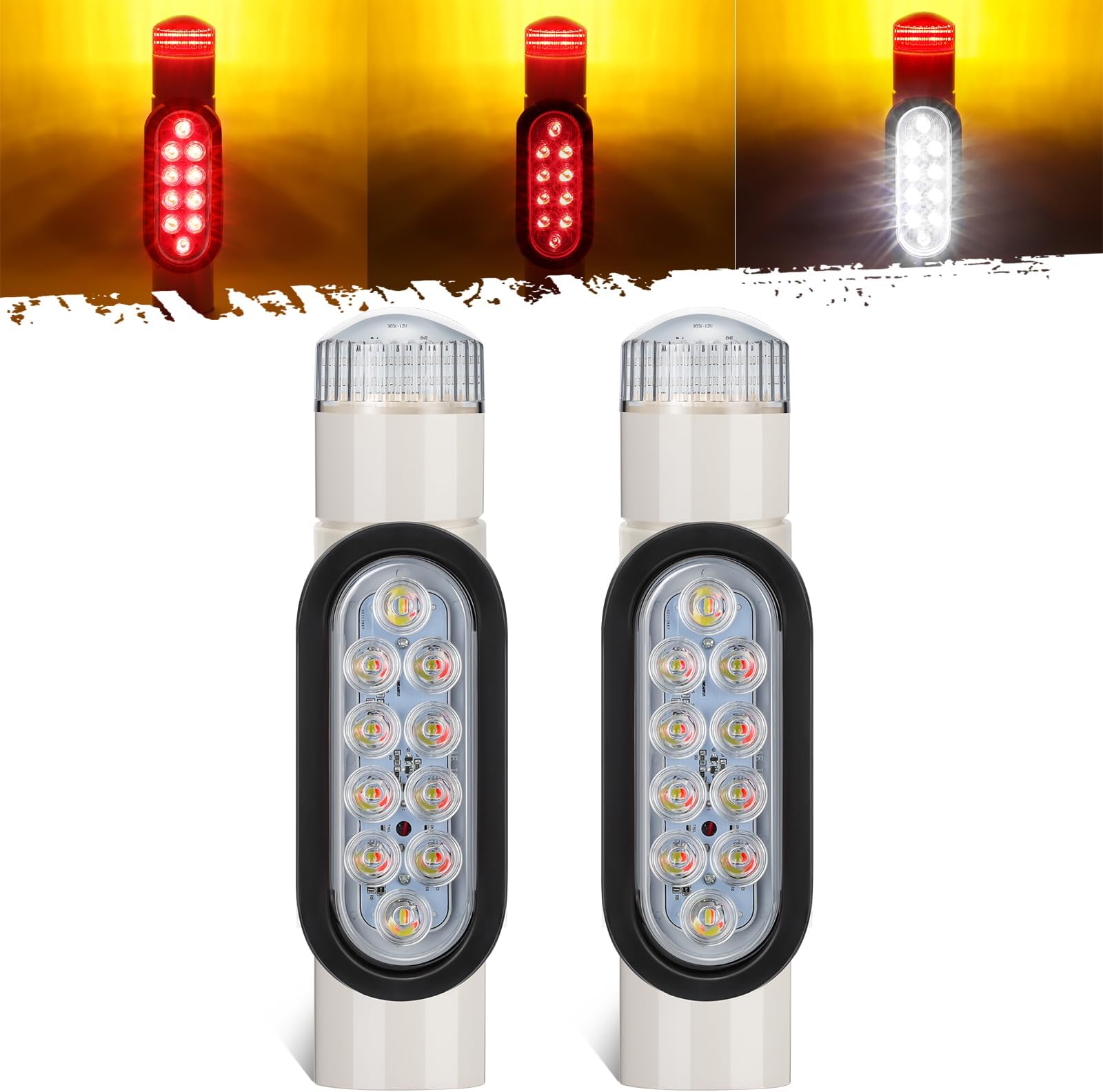 Amazon.com: Partsam 2pcs Boat Trailer Guide Light with Reverse Lights ...