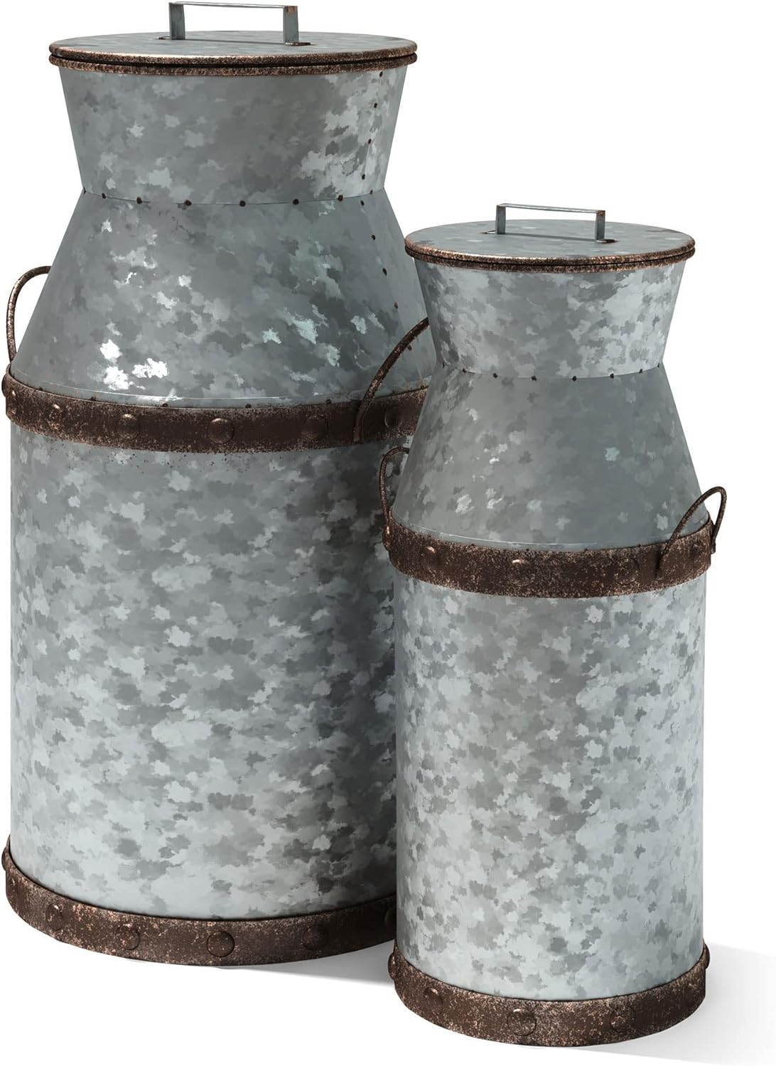 Amazon.com: Barnyard Designs Rustic Galvanized Milk Can Jug, Nested ...