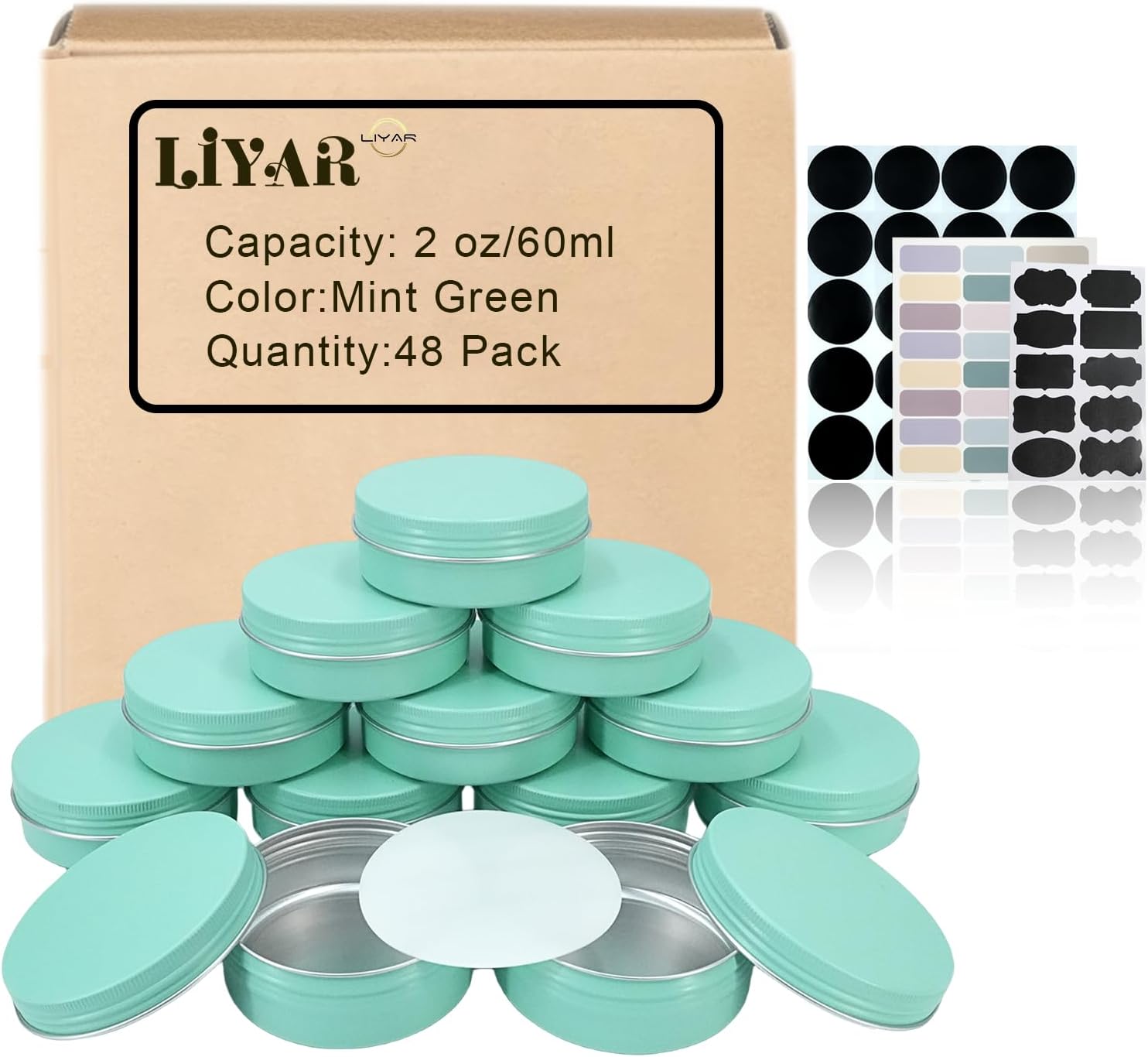 Amazon.com: LIYAR 2 oz Tins with Lids for Salve 48 Pack Salve Tins 2oz ...