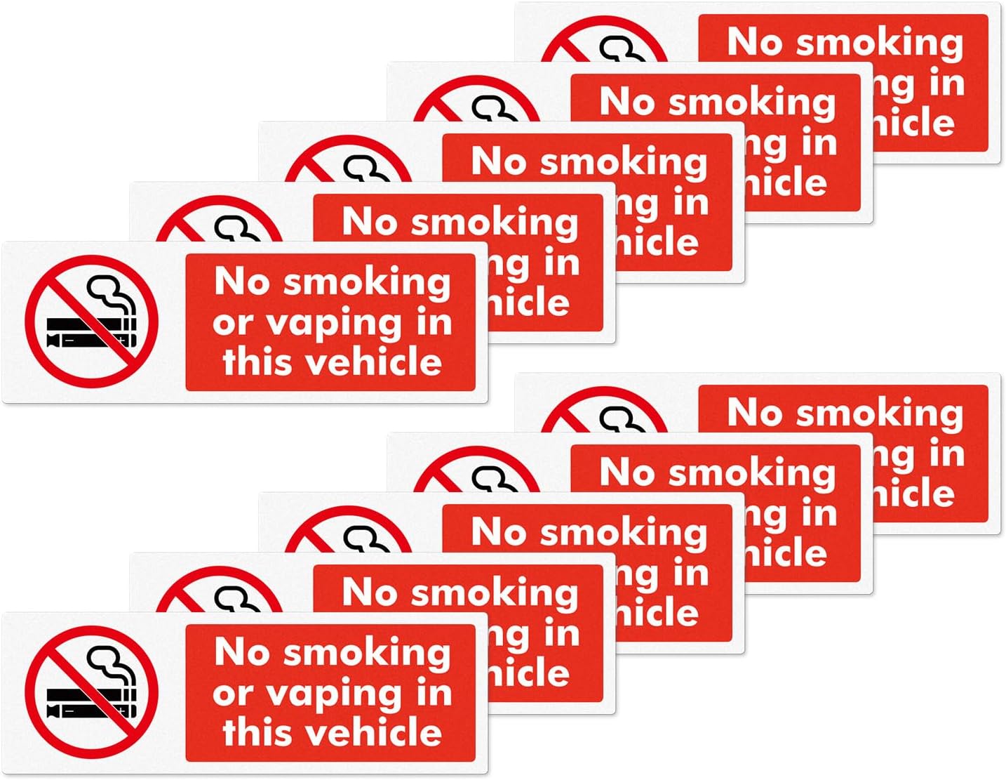 Amazon.com: YIKIADA 10 Pack No Smoking or Vaping in This Vehicle ...